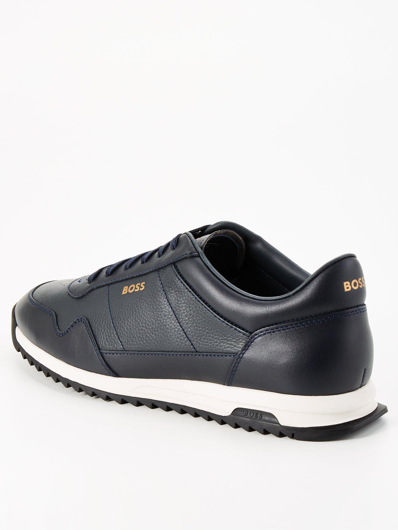 BOSS Zayn Low Profile Leather Lace Sneaker - Dark Blue | Very