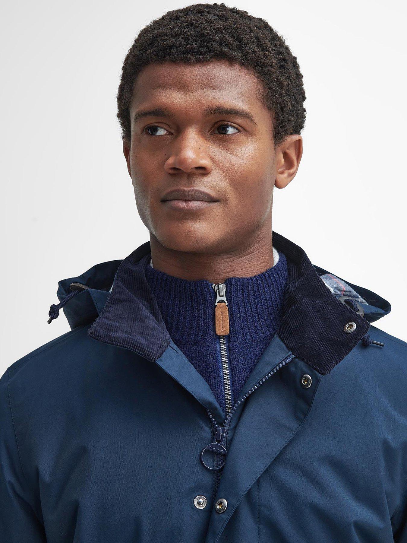 Barbour Chelsea Waterproof Mac Jacket - Navy | Very