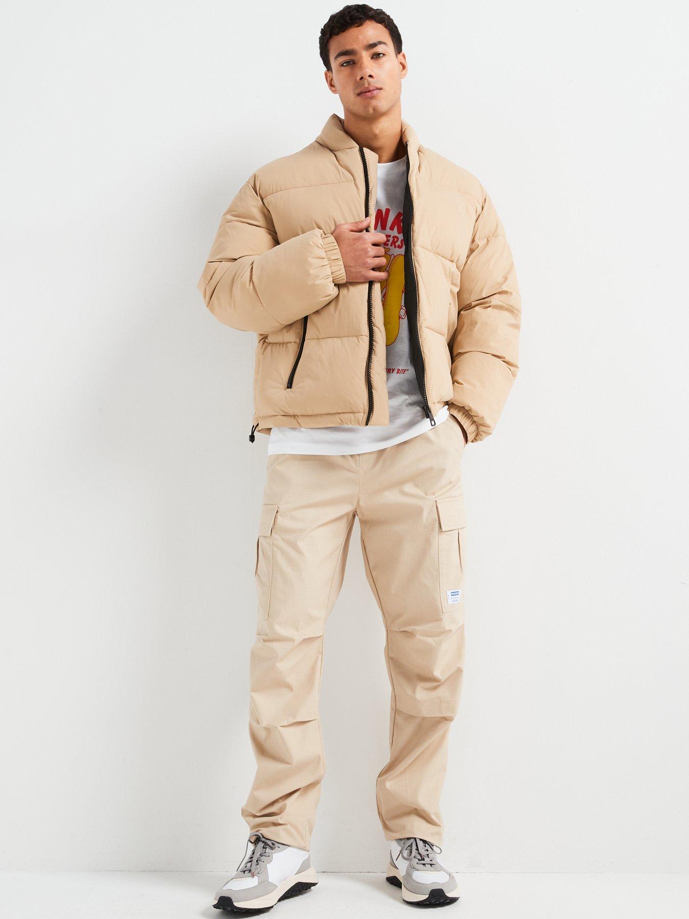 HUGO Blue Braden2441 Smiley Quilted Boxy Bomber Jacket - Dark Beige | Very