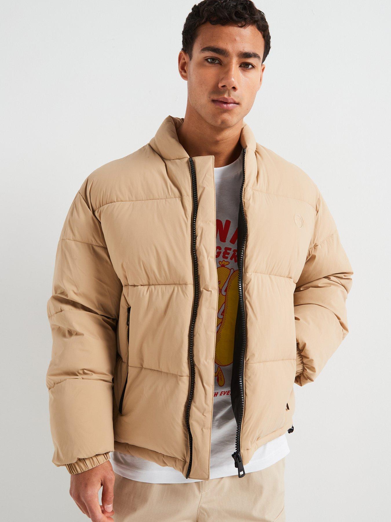 HUGO Blue Braden2441 Smiley Quilted Boxy Bomber Jacket - Dark Beige | Very