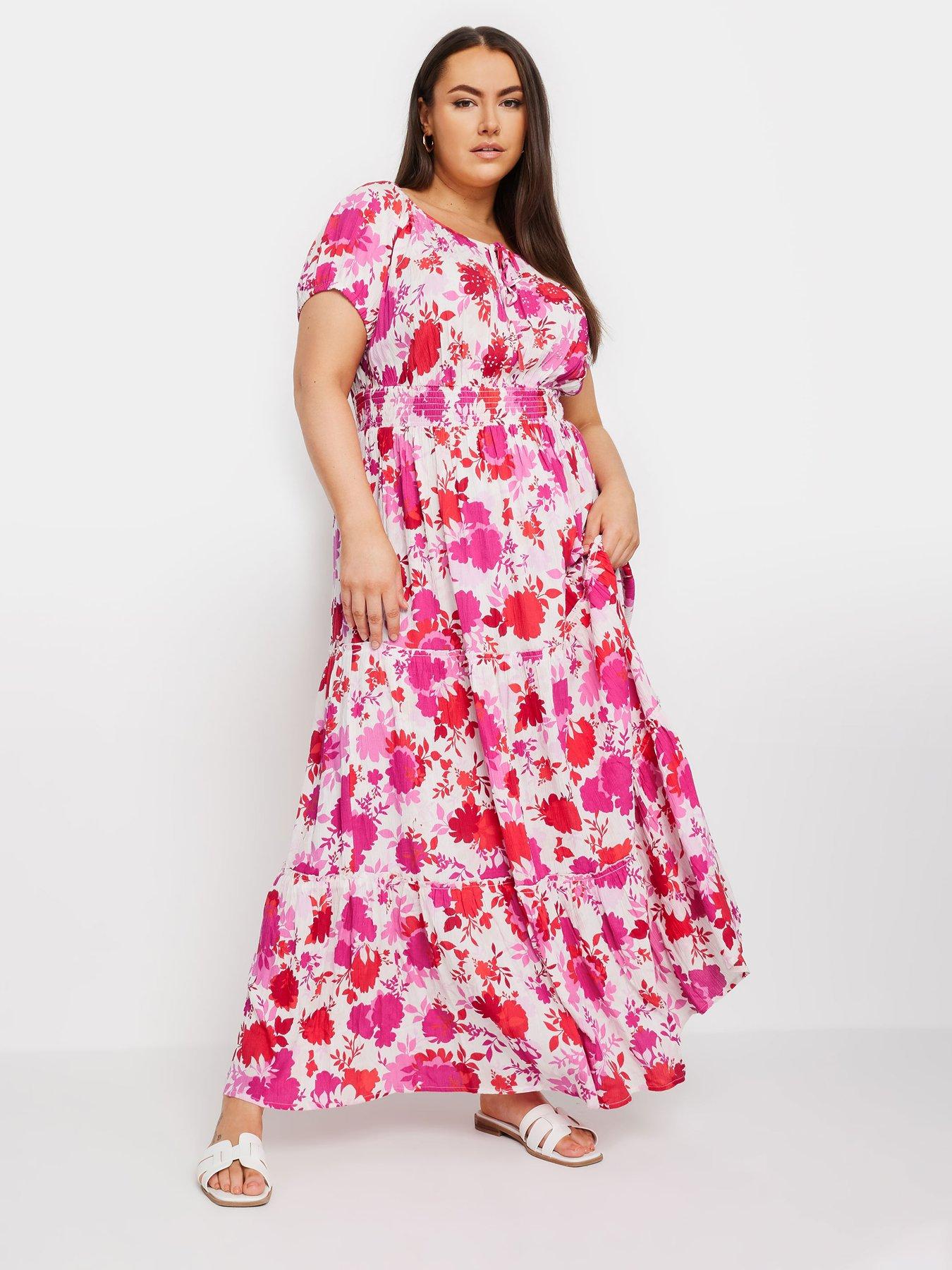 Yours Gypsy Bardot Maxi Dress - Pink | Very