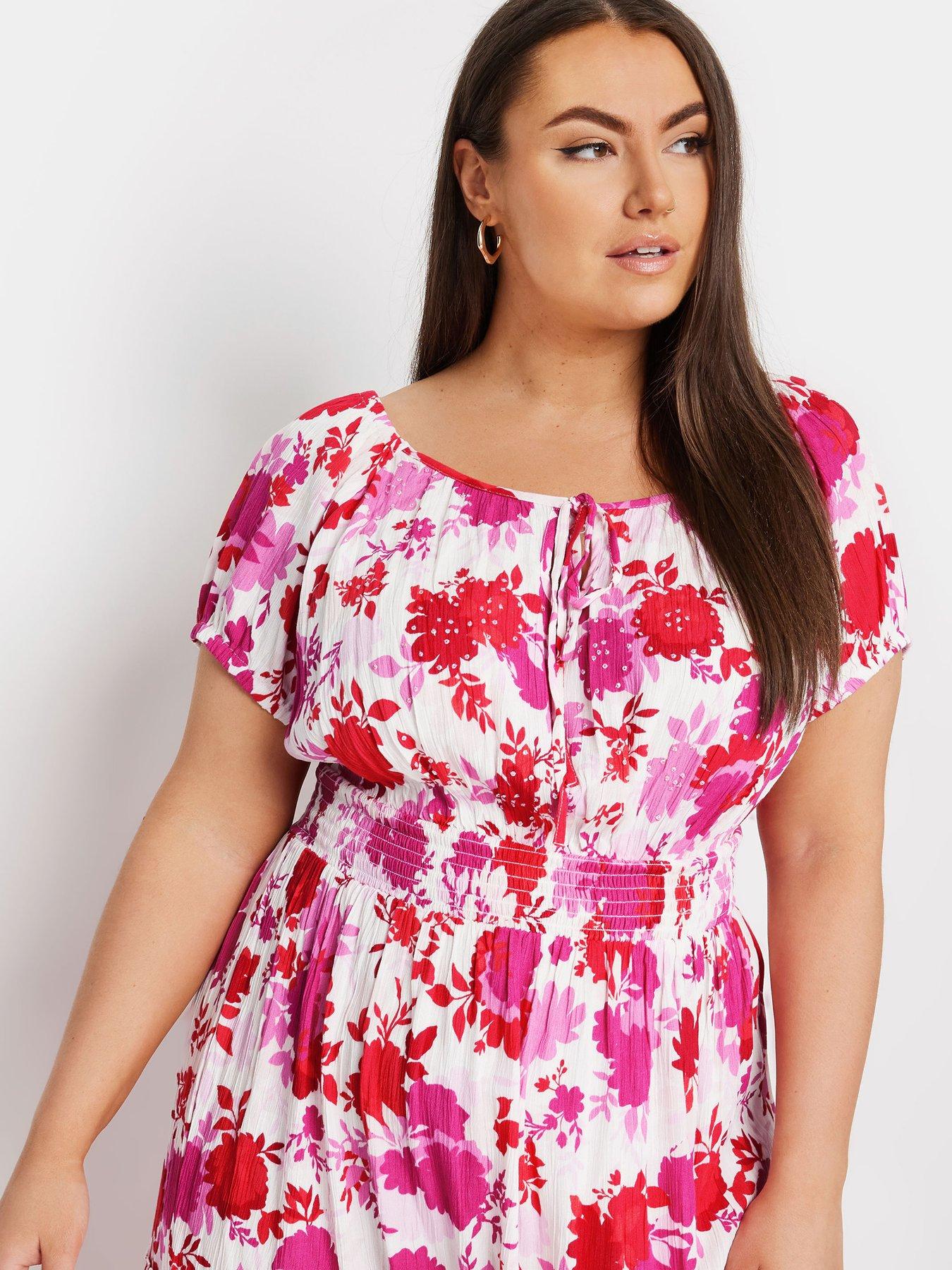 Yours Gypsy Bardot Maxi Dress - Pink | Very