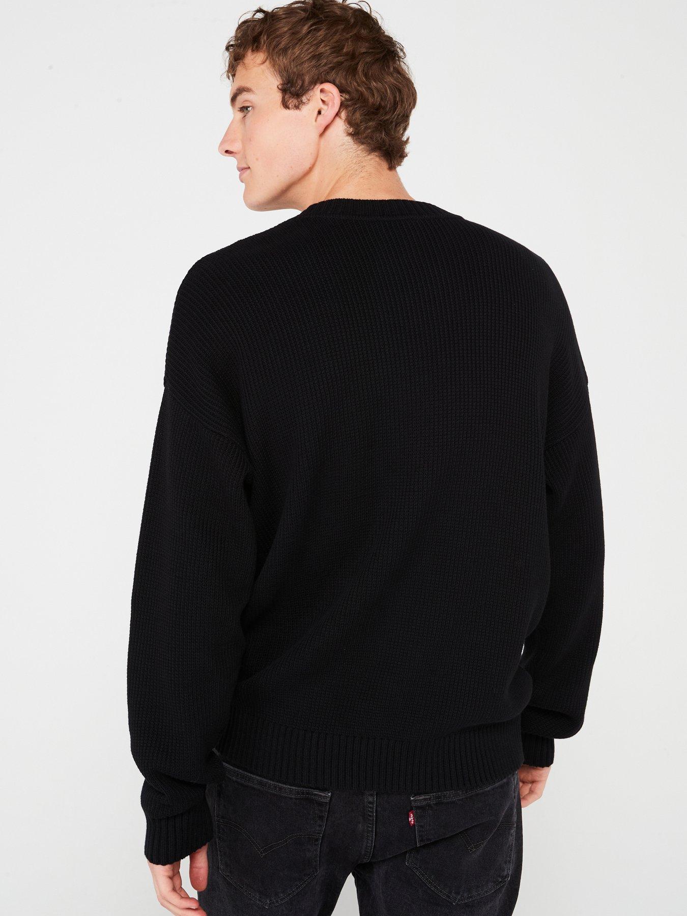 HUGO Semou Stacked Gothic Knitted Jumper - Black | Very