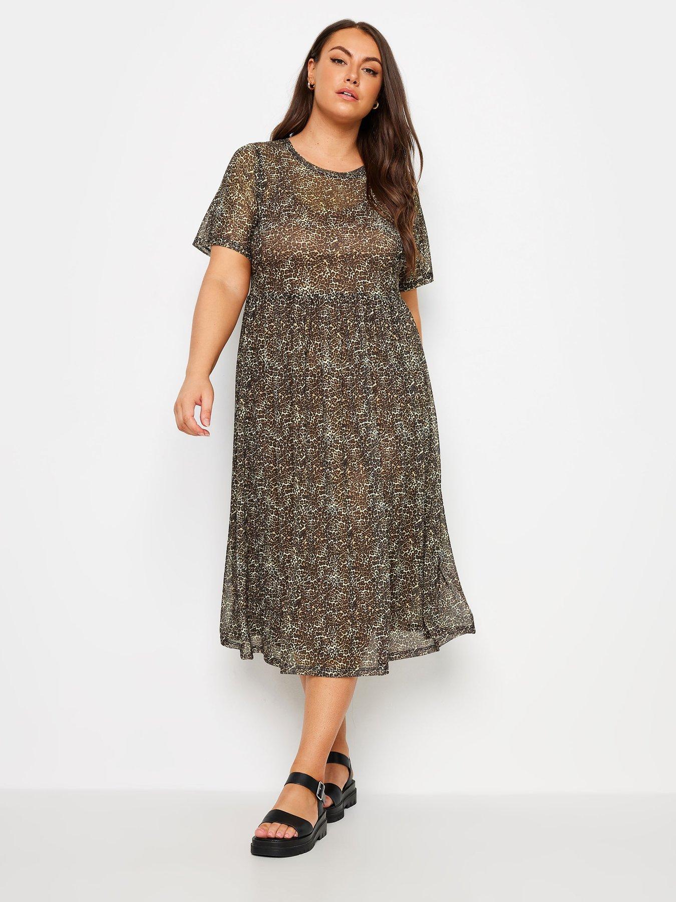Yours Curve Throw On Mesh Layer Dress - Natural | Very