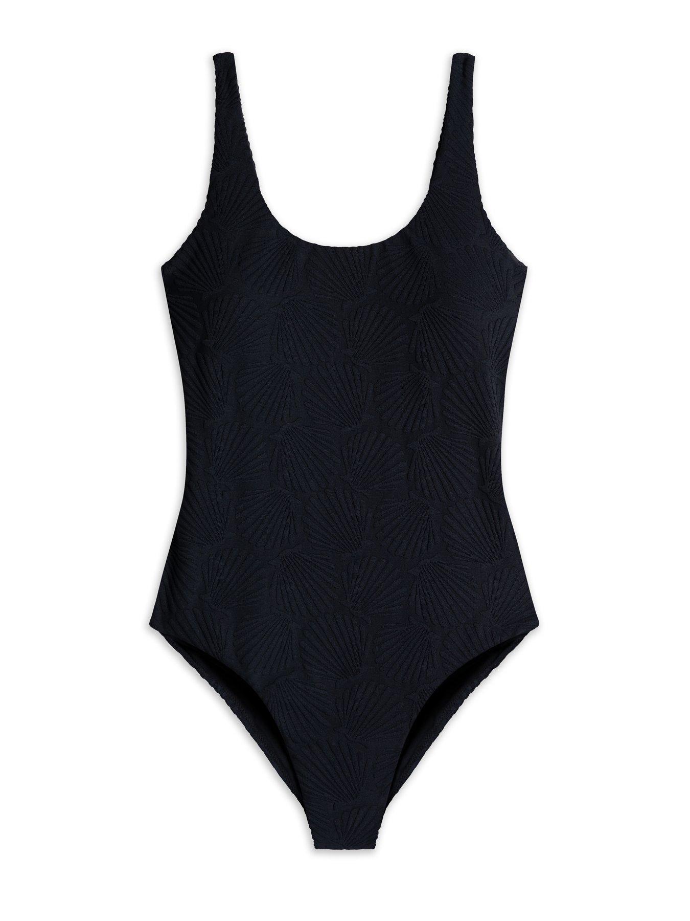 CHELSEA PEERS Jacquard Shell Swimsuit - Black | Very