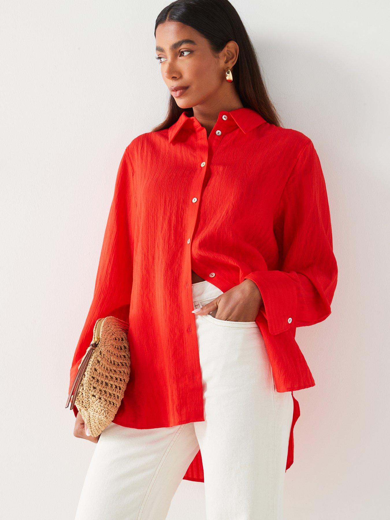 Mango Stripe Print Shirt - Red | Very