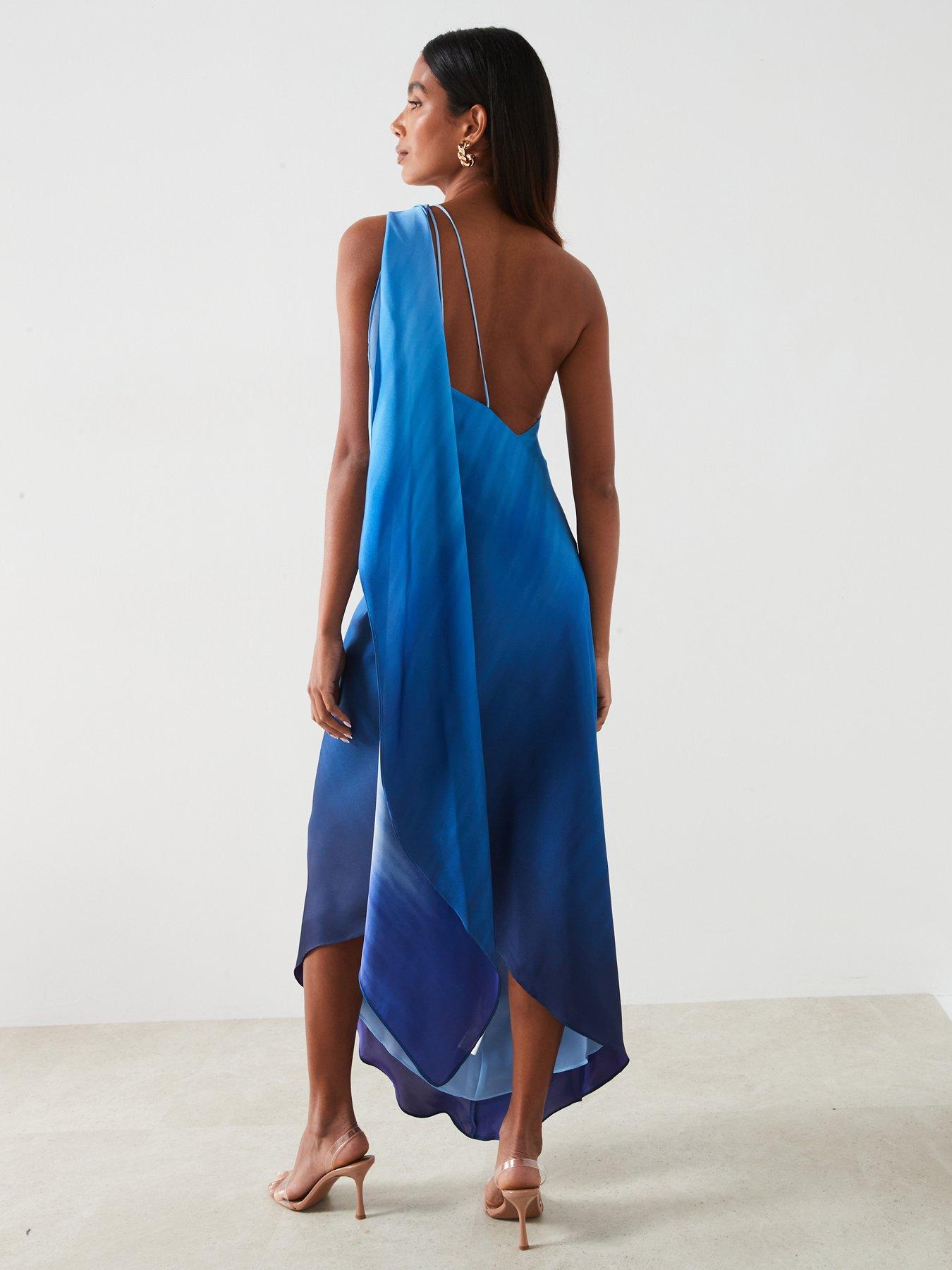 Mango Asymmetrical Gradient Dress - Blue | Very