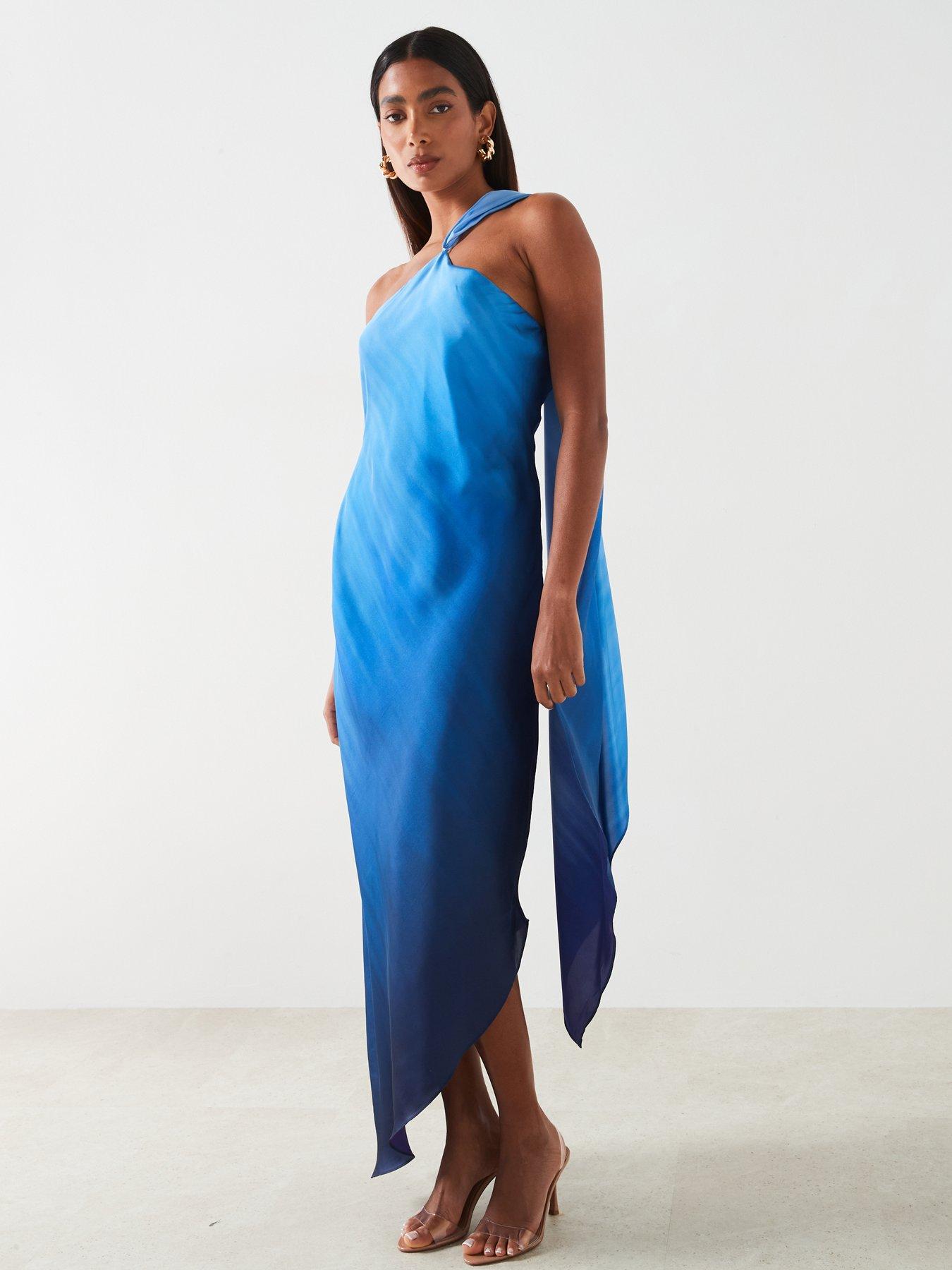 Mango Asymmetrical Gradient Dress - Blue | Very