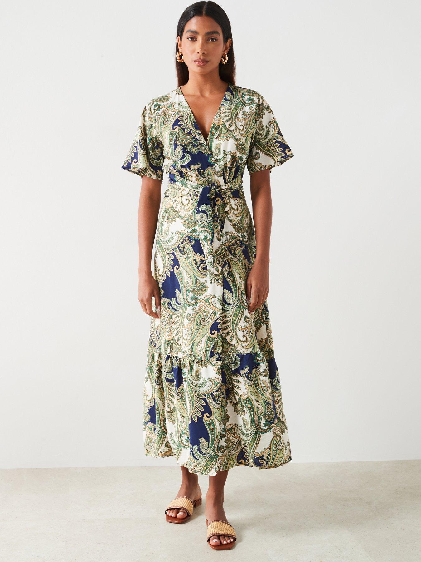 Mango Printed Wrap Midi Dress - Multi | Very