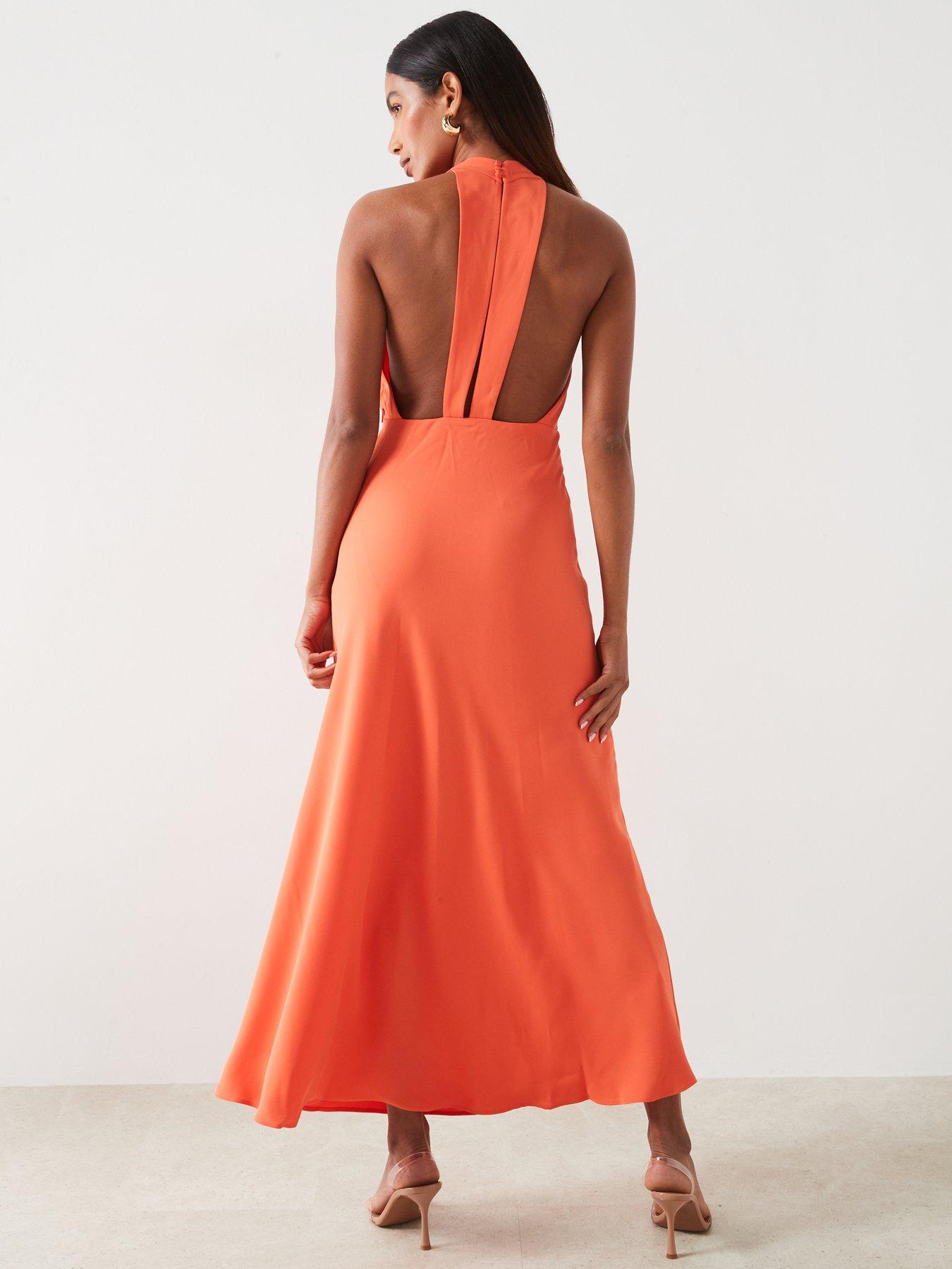 Mango Bristol Halter Neck Maxi Dress - Orange | Very