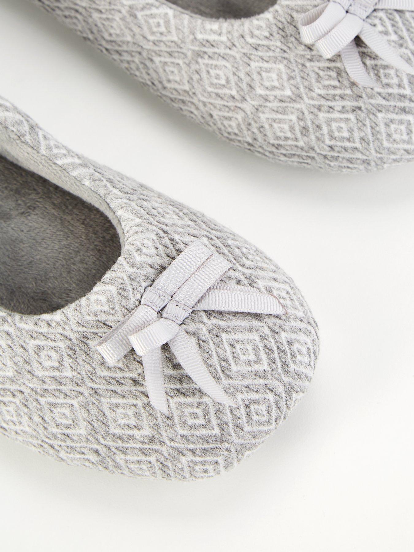 Everyday Textured Ballerina Slipper - Grey | Very