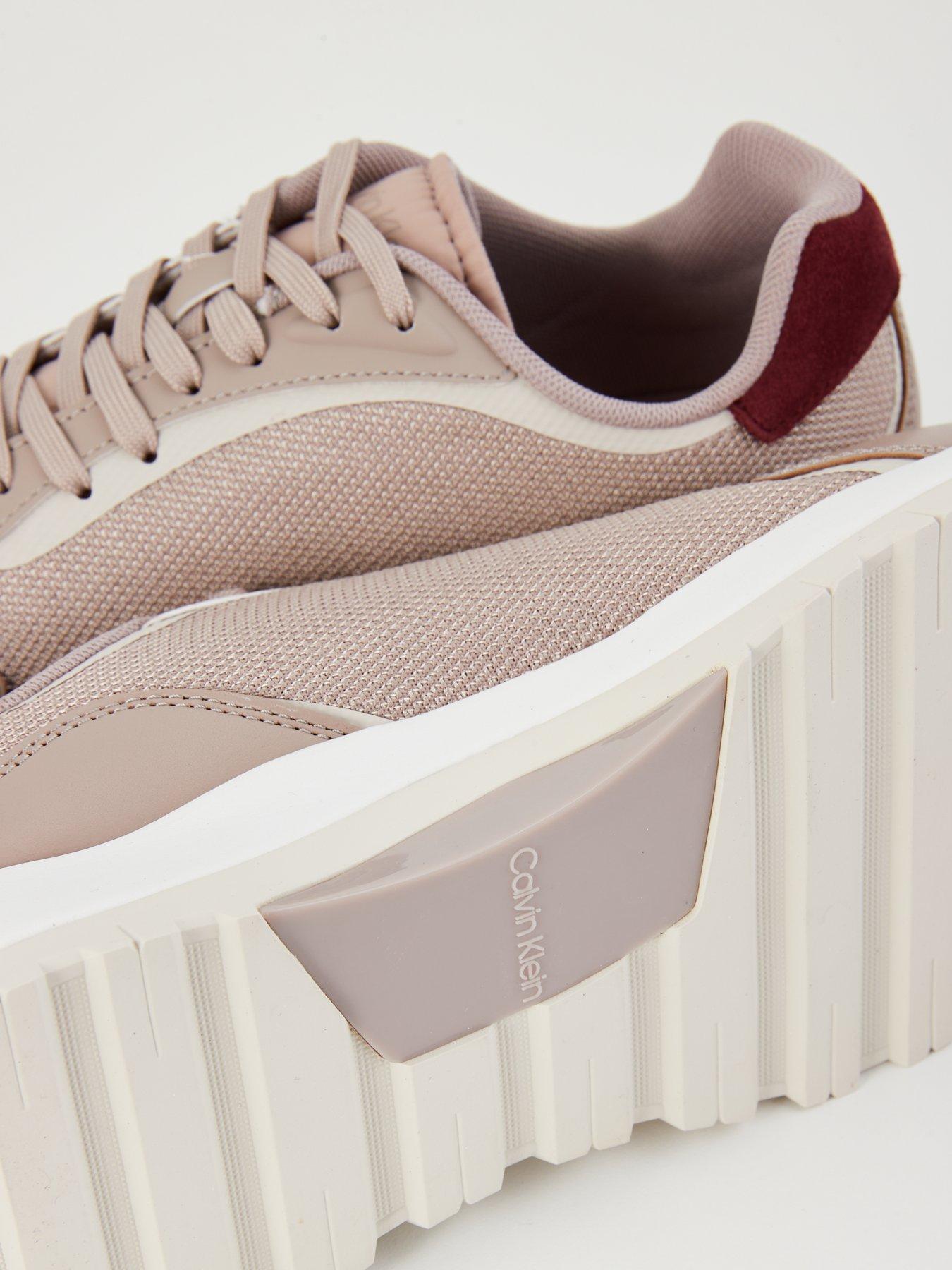 Calvin Klein Mesh Runner Lace Up Trainer - Beige | Very