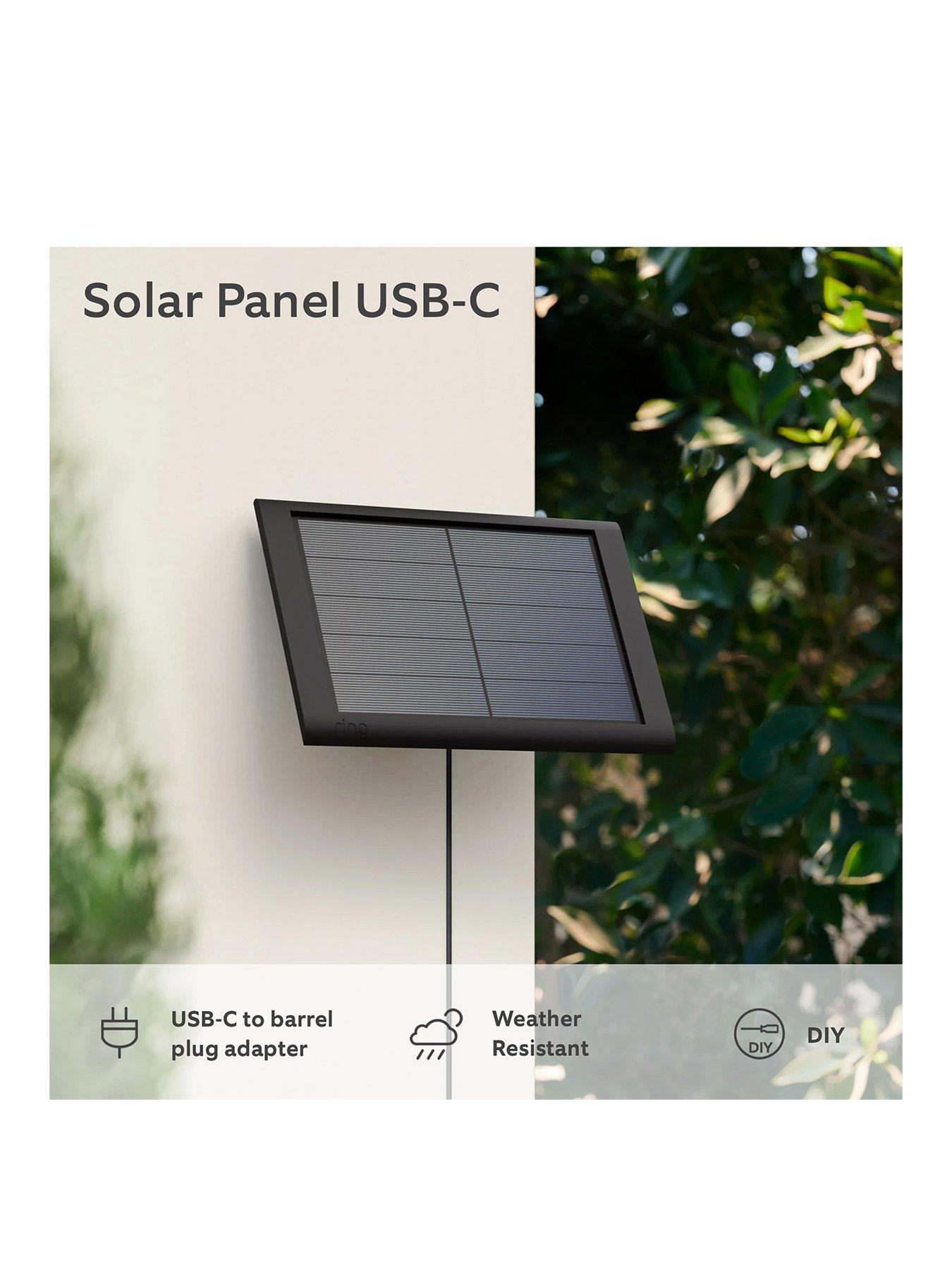 RING Solar Panel (USB-C) Smart Solar Panel - Black | Very