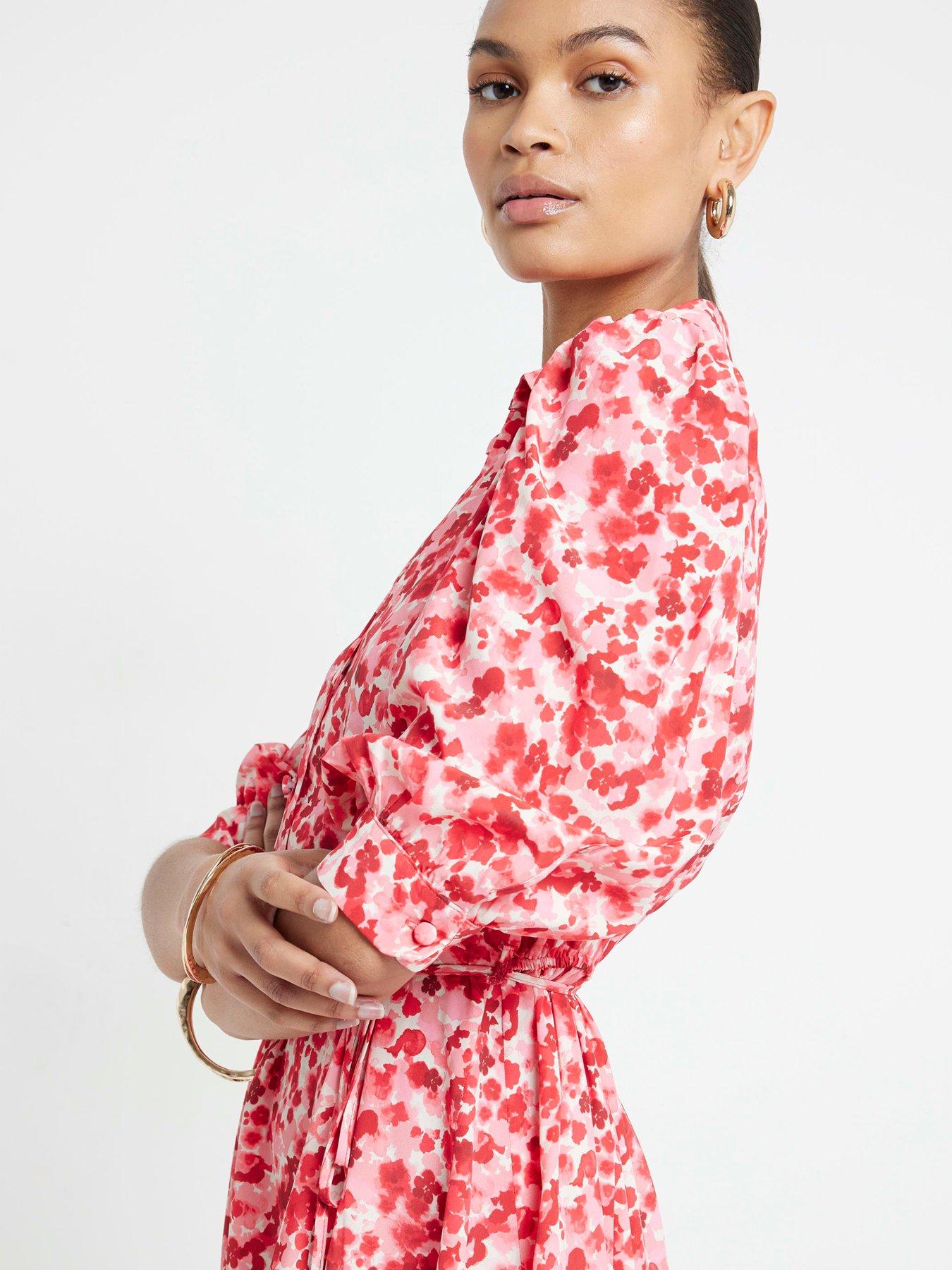 River Island Printed Shirt Dress - Red | Very