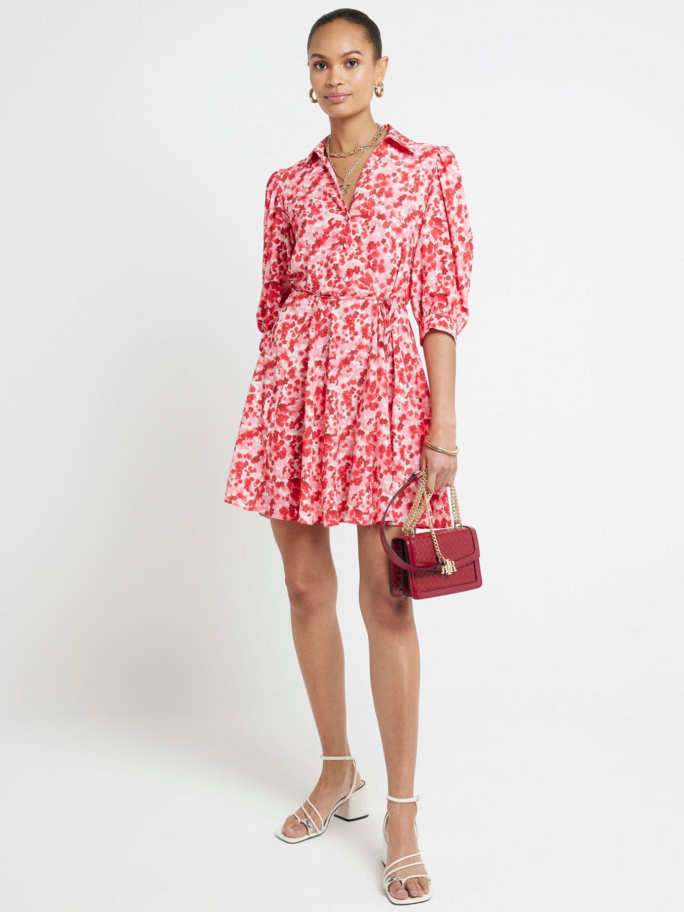 River Island Printed Shirt Dress - Red | Very