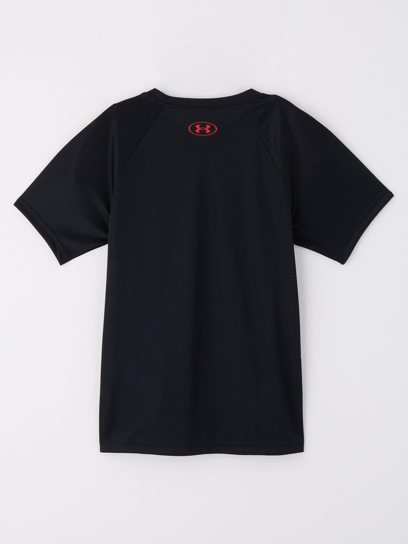 UNDER ARMOUR Boys Training Tech Split Wordmark T-Shirt - Black | Very