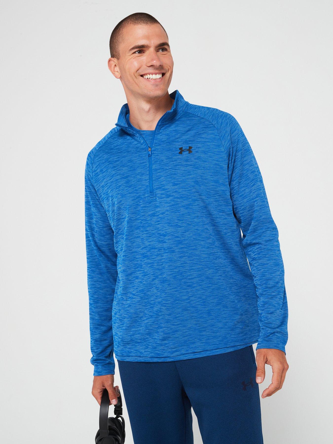 UNDER ARMOUR Men's Training Tech Textured 1/2 Zip Top - Blue | Very