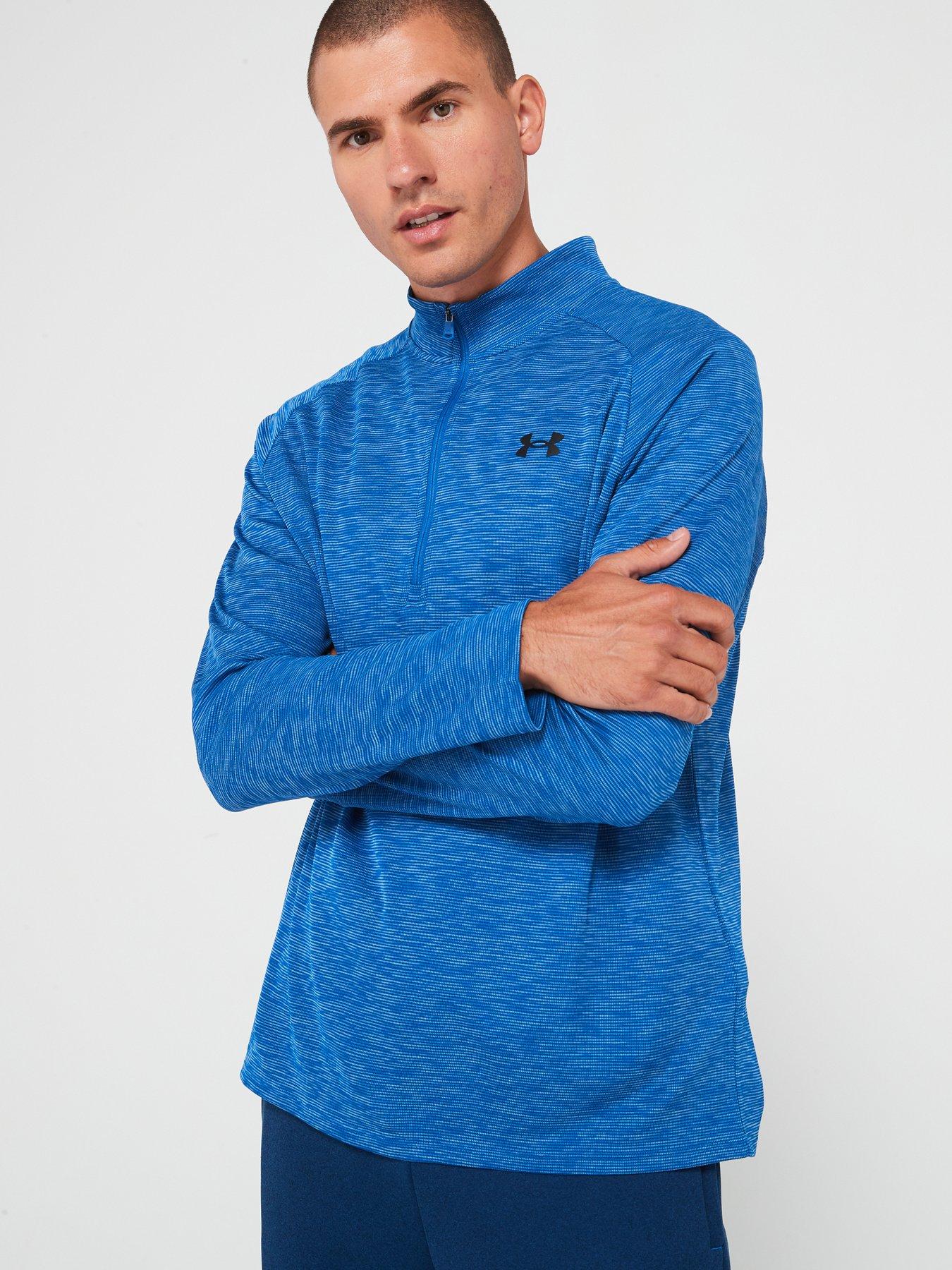 UNDER ARMOUR Men's Training Tech Textured 1/2 Zip Top - Blue | Very