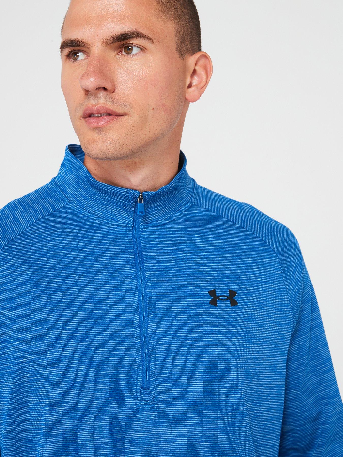 UNDER ARMOUR Men's Training Tech Textured 1/2 Zip Top - Blue | Very