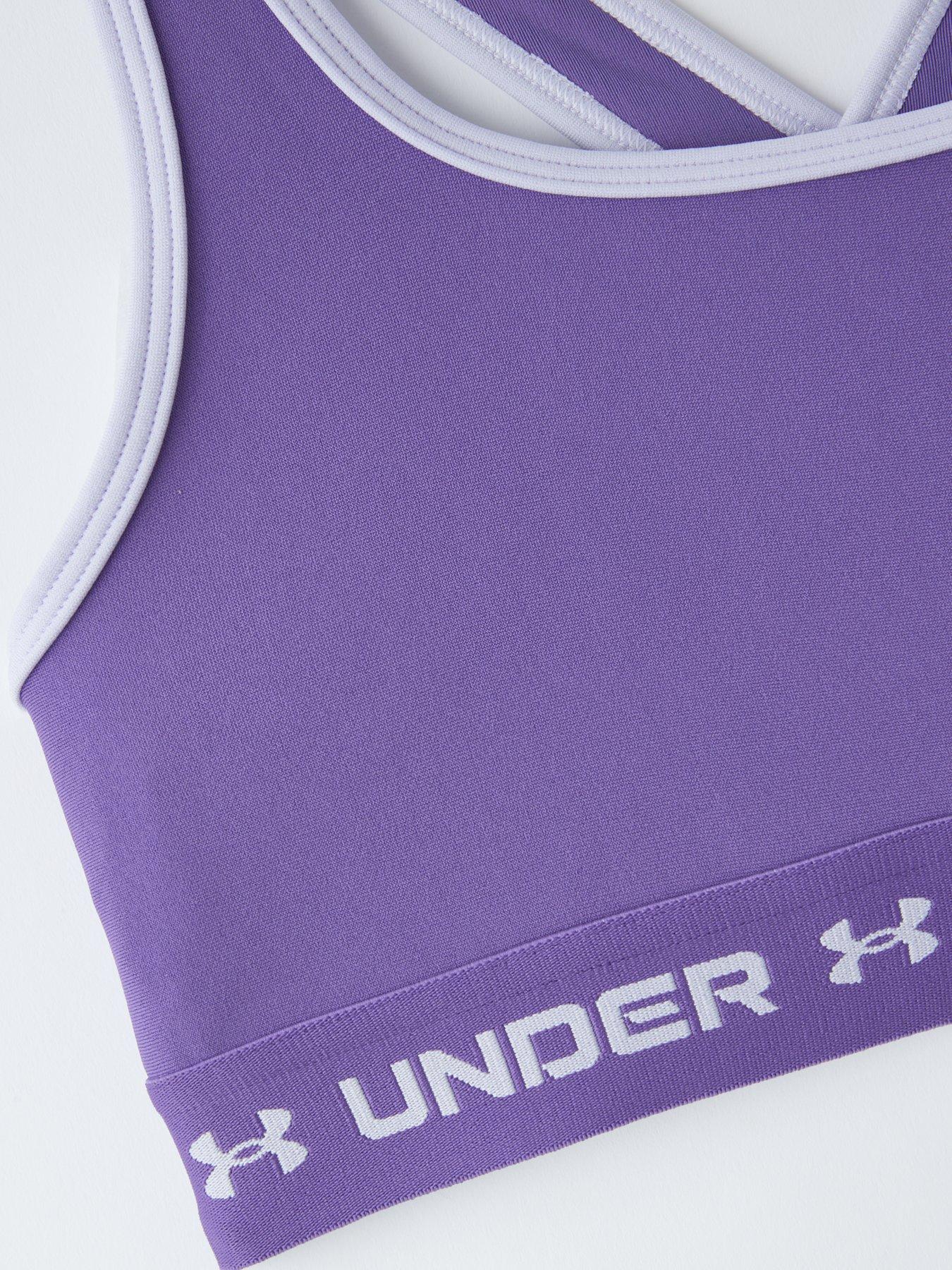UNDER ARMOUR Girls Training Crossback Mid Solid Bra - Purple | Very