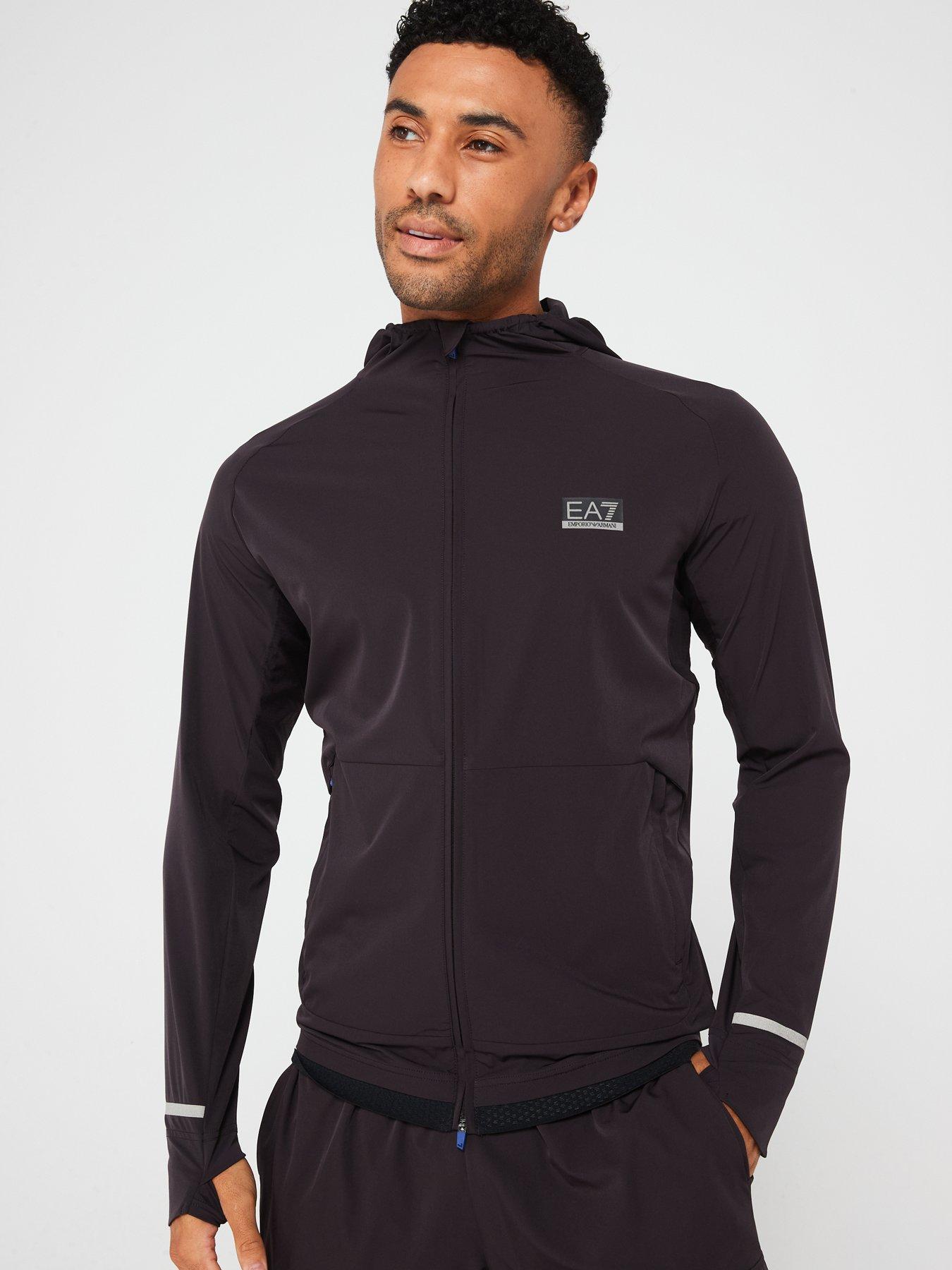 EA7 Emporio Armani Ventus Lightweight Stretch Track Top - Dark Brown | Very