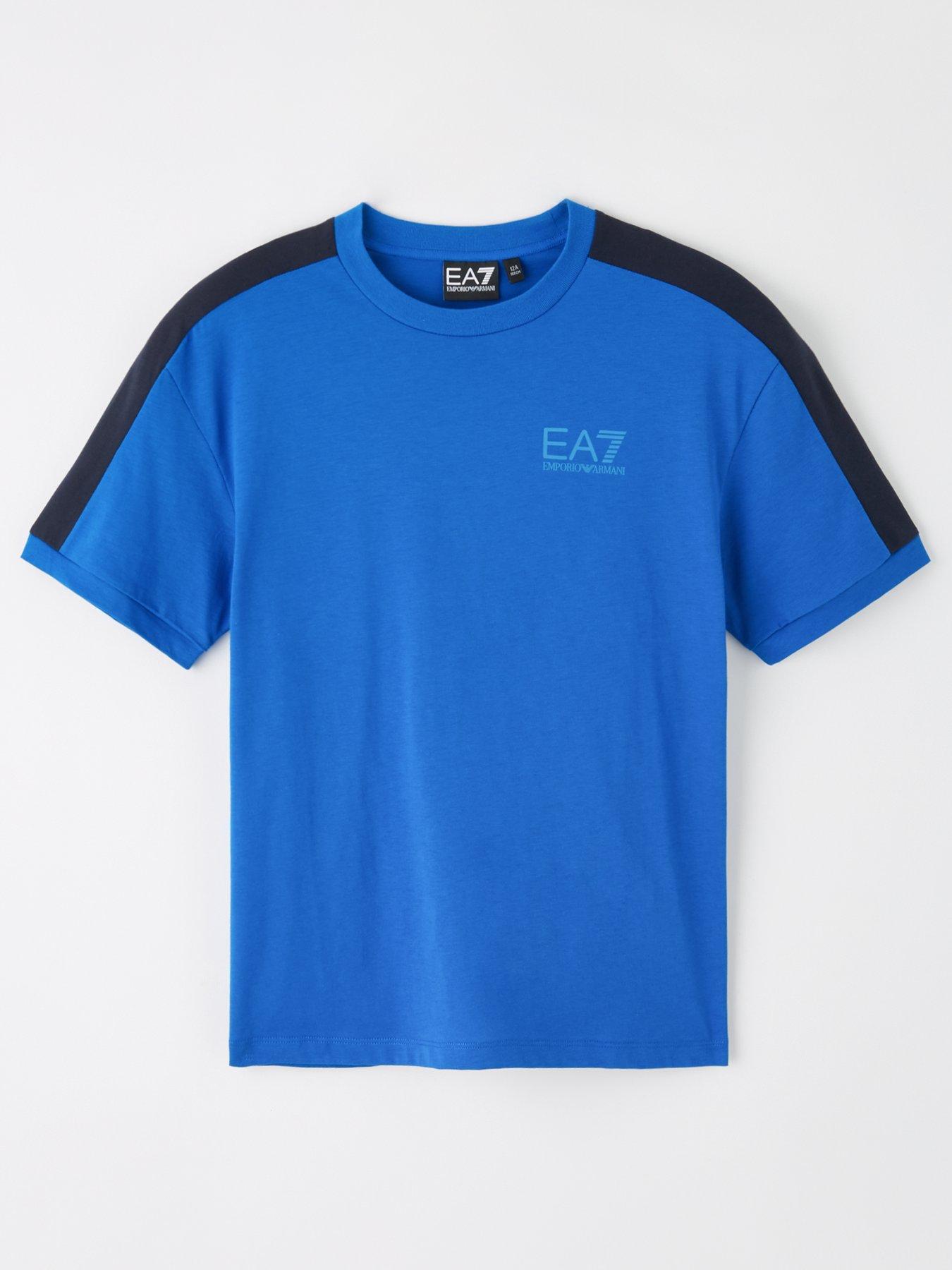 Boys Athletic Colour Block Short Sleeve T Shirt Blue