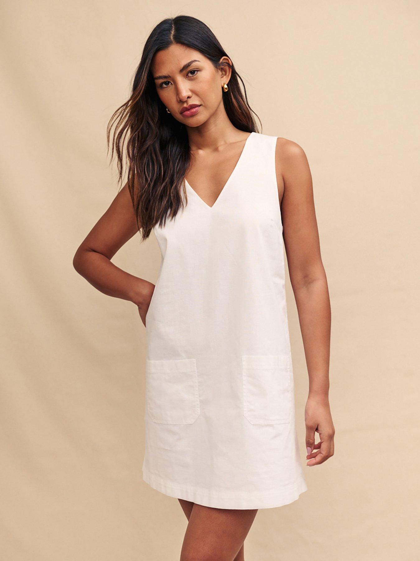 Nobodys Child Nobodys Child Piper Pinny Linen Mini Dress - White | Very ...