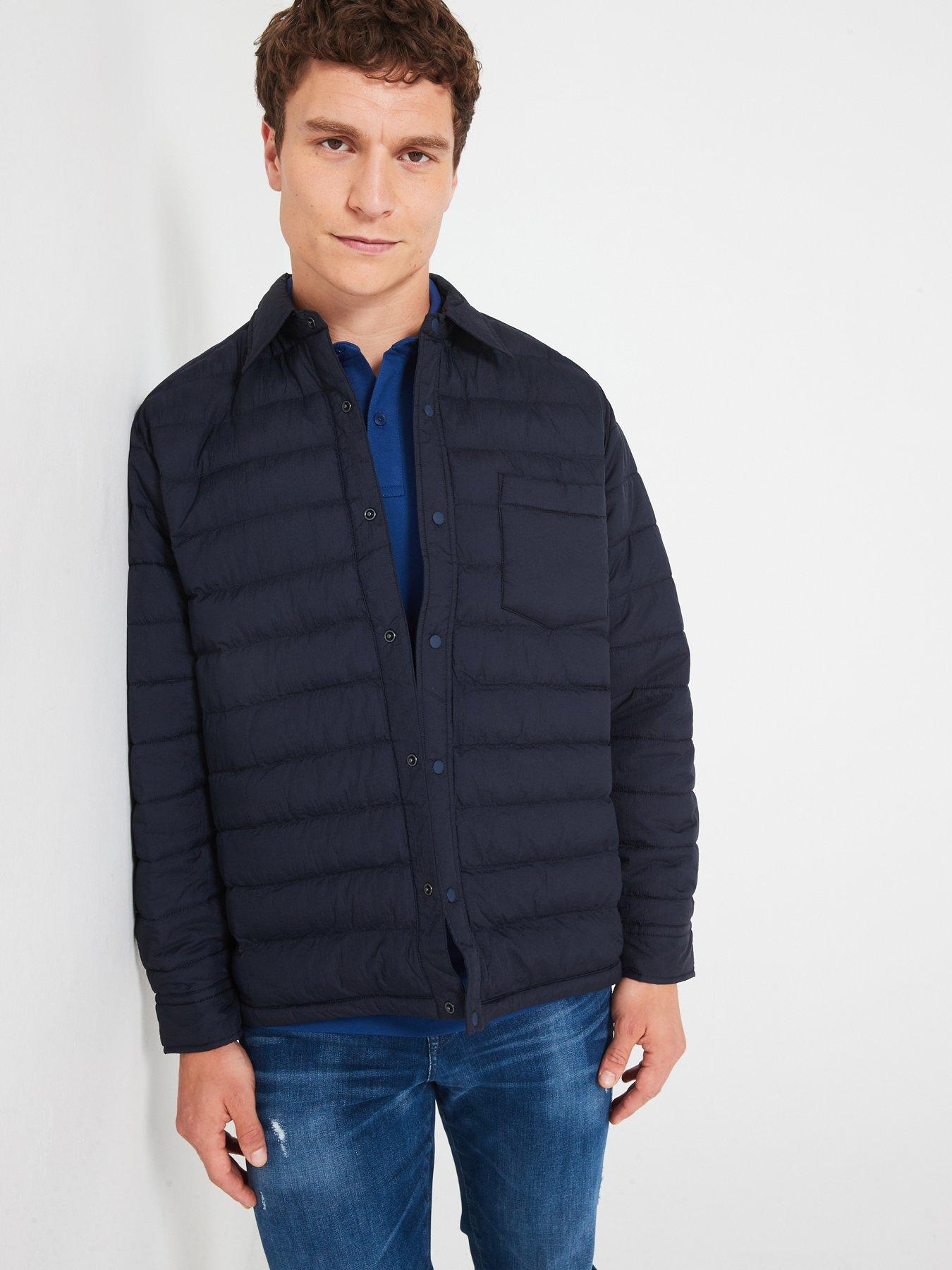 BOSS Lambizzo M Oversize Quilted Button Thru Shacket - Navy | Very