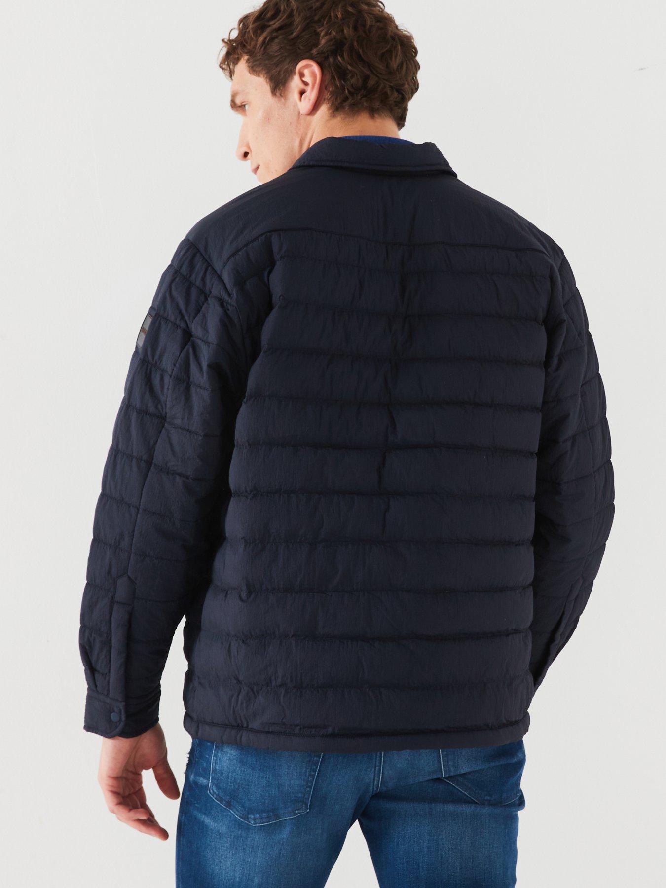BOSS Lambizzo M Oversize Quilted Button Thru Shacket - Navy | Very