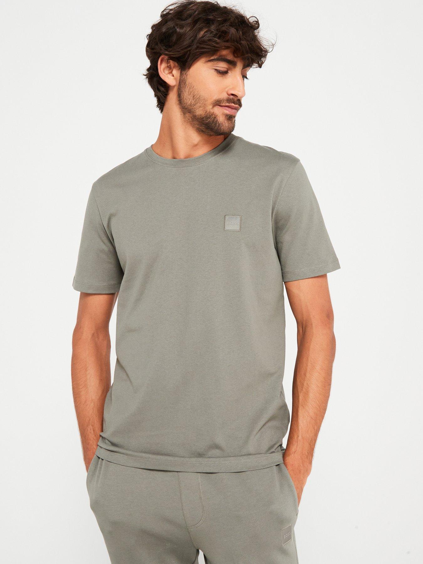 BOSS Tales Tonal Logo Relaxed Fit T-Shirt - Grey | Very