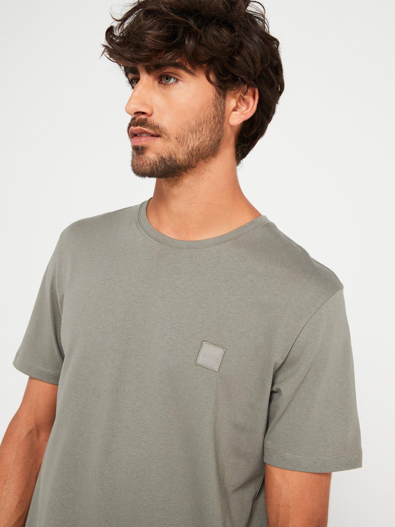 BOSS Tales Tonal Logo Relaxed Fit T-Shirt - Grey | Very