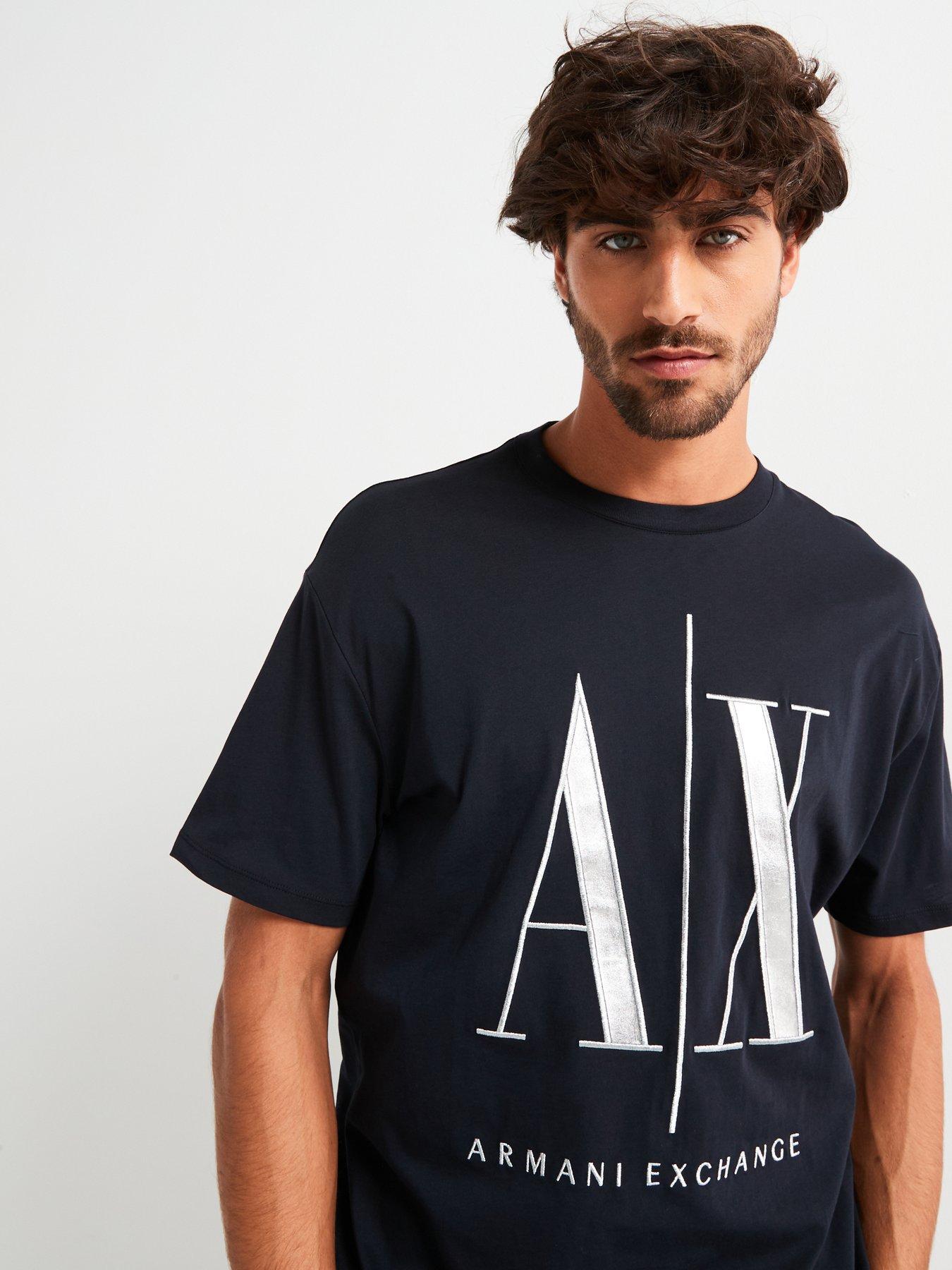 Armani Exchange Large Ax Logo T-Shirt - Navy | Very