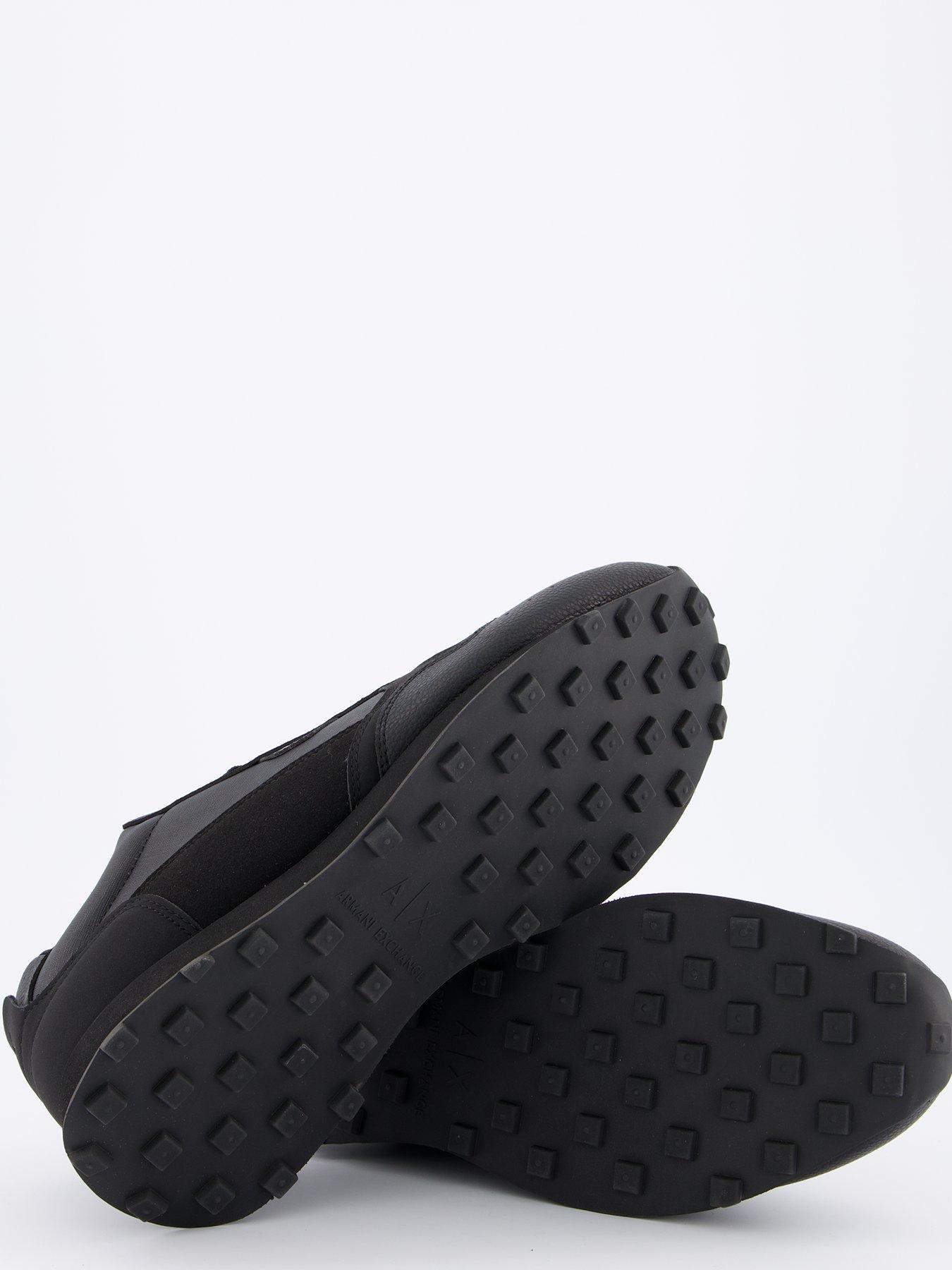 Armani Exchange Leather Lace Runners - Black/Black | Very