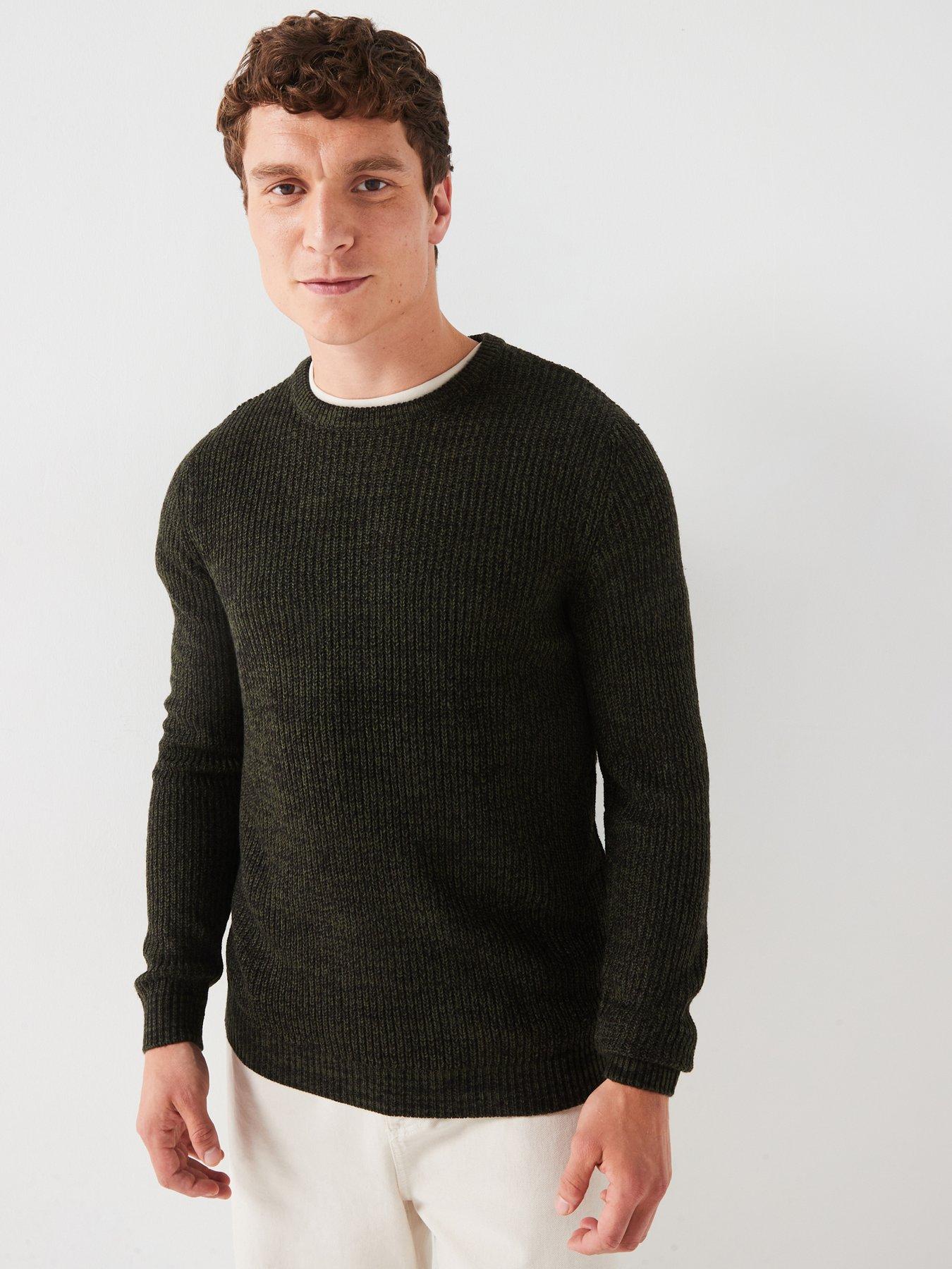 Jack & Jones Textured Crew Neck Knitted Jumper - Green | Very