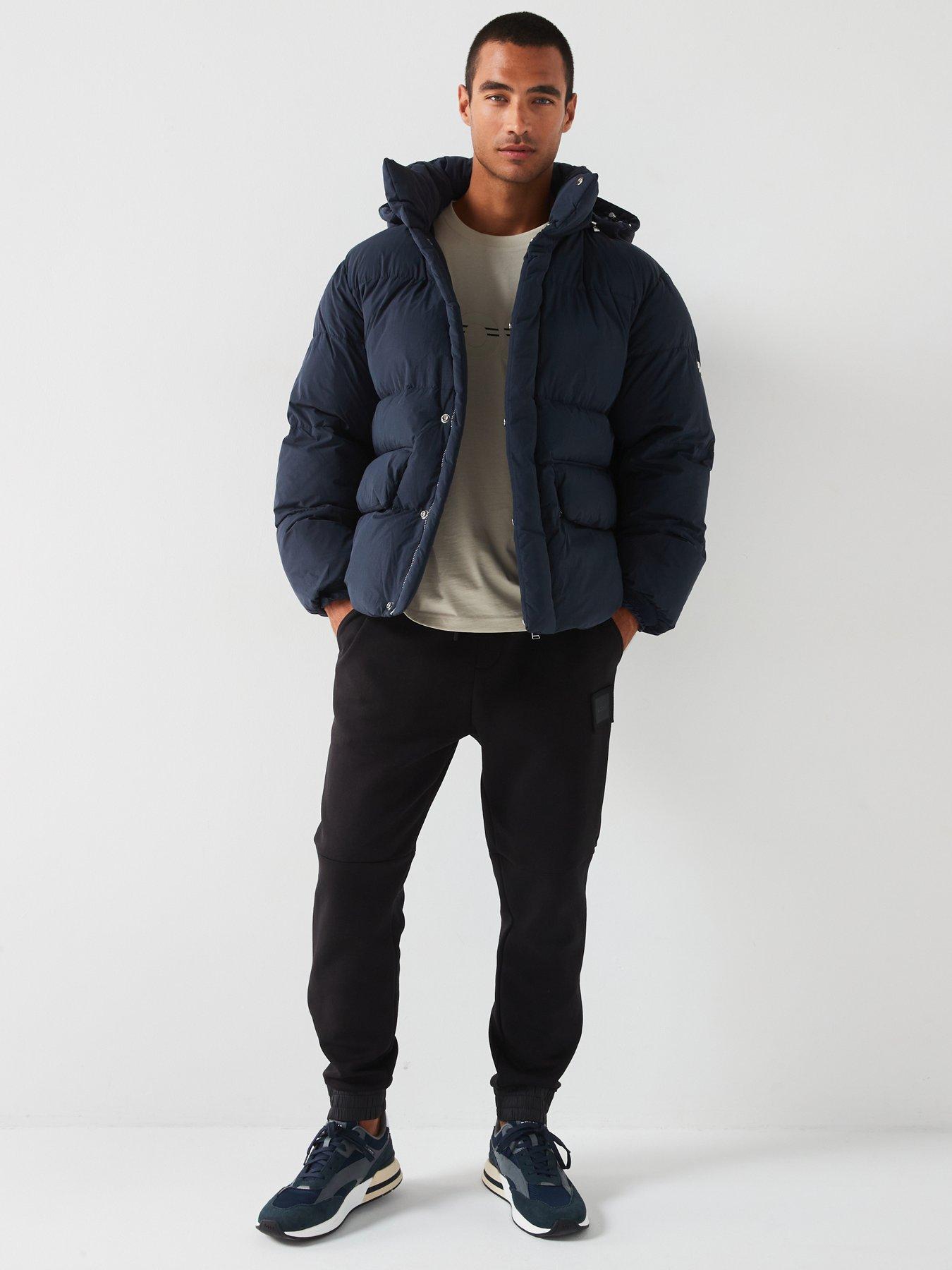 BOSS C-Celvie Quilted Hooded Jacket - Blue | Very