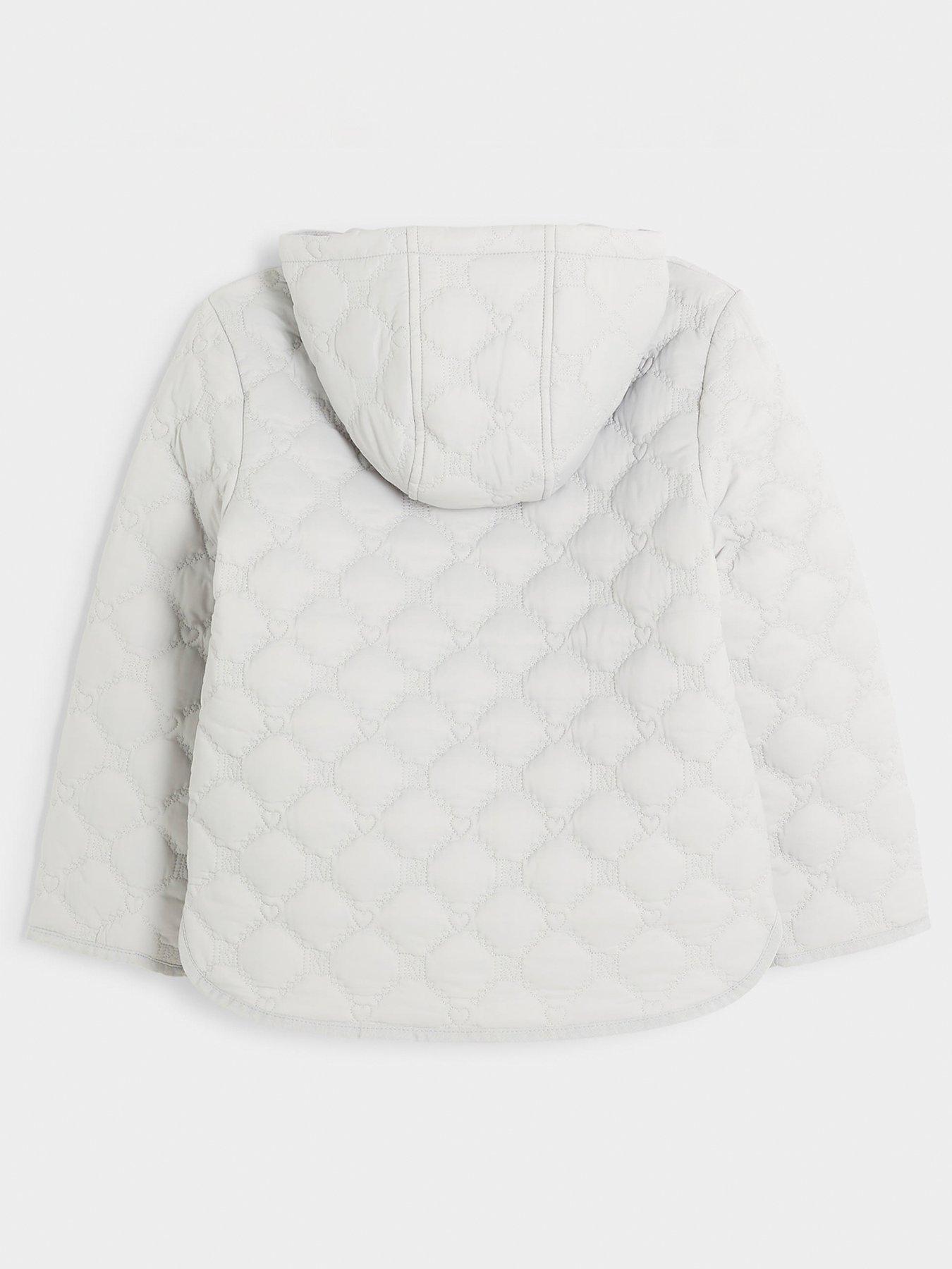 River Island Girls Ri Monogram Padded Coat - Grey | Very