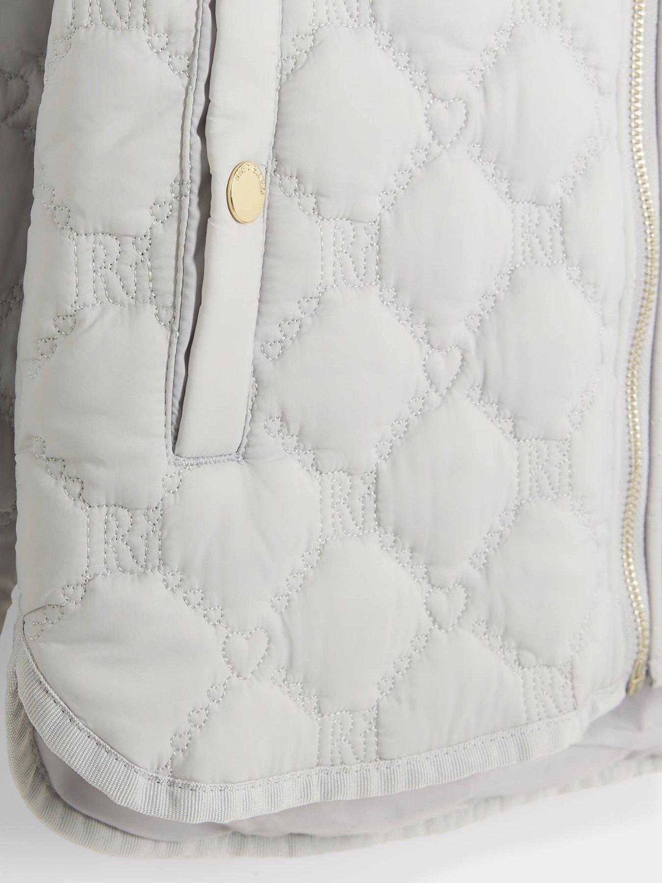 River Island Girls Ri Monogram Padded Coat - Grey | Very