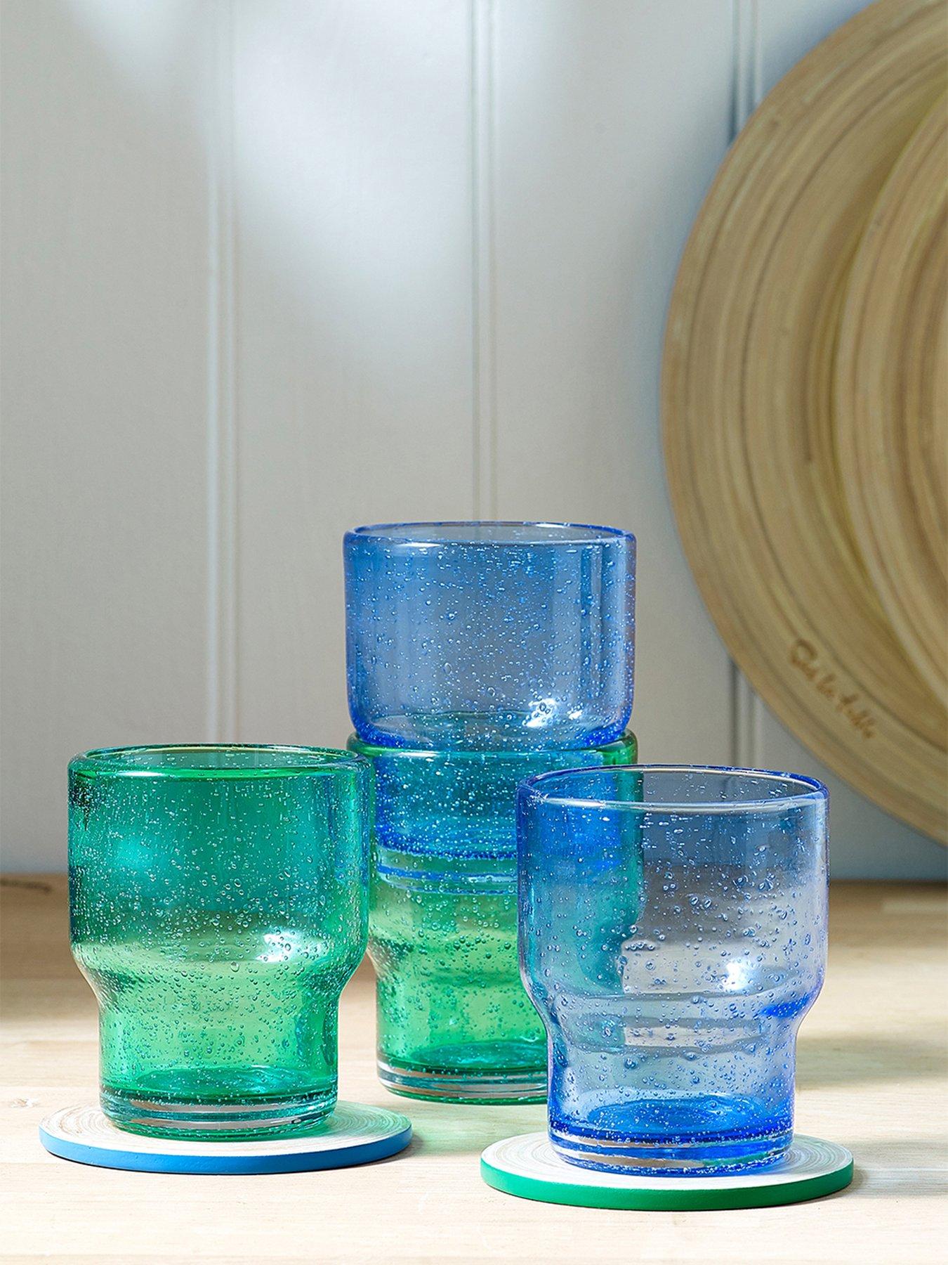 Sur La Table Colour Me Happy Set of 4 Green Glass Tumblers Very