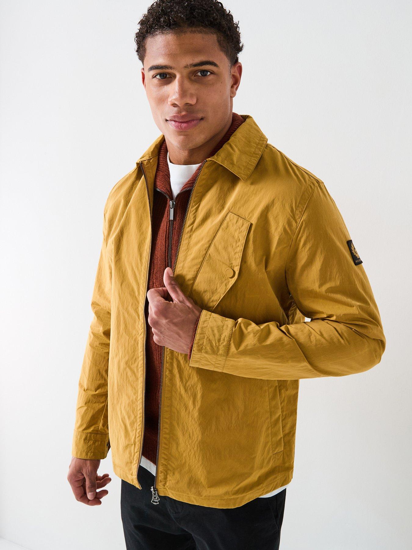 Belstaff Hauler Washed Nylon Zip Overshirt - Dark Yellow | Very