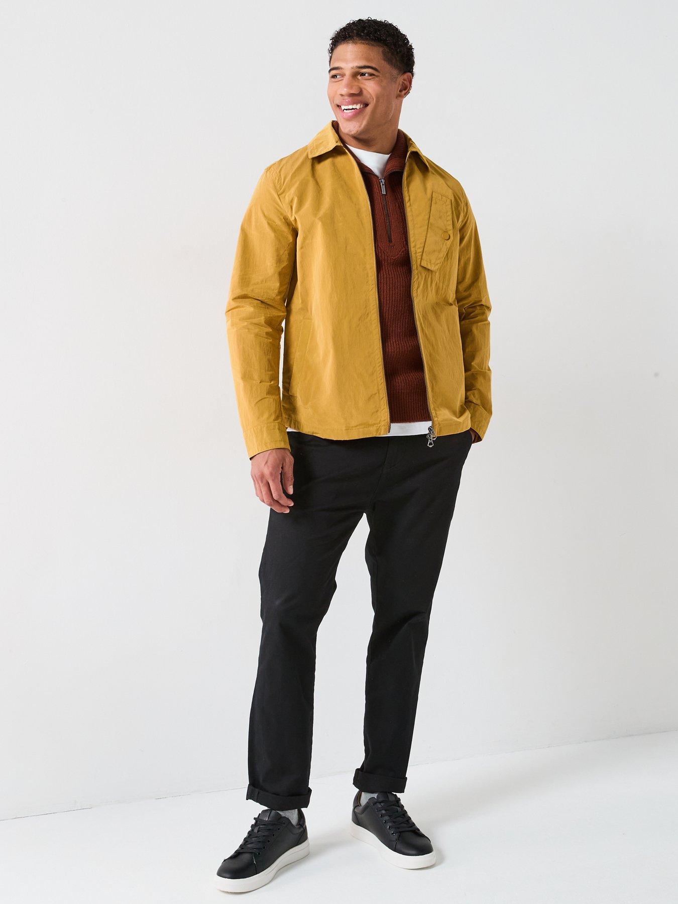 Belstaff Hauler Washed Nylon Zip Overshirt - Dark Yellow | Very