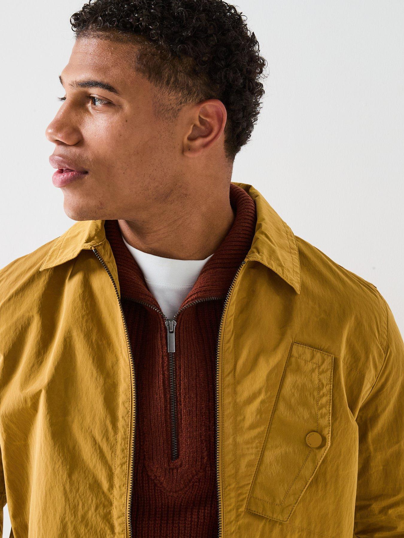 Belstaff Hauler Washed Nylon Zip Overshirt - Dark Yellow | Very
