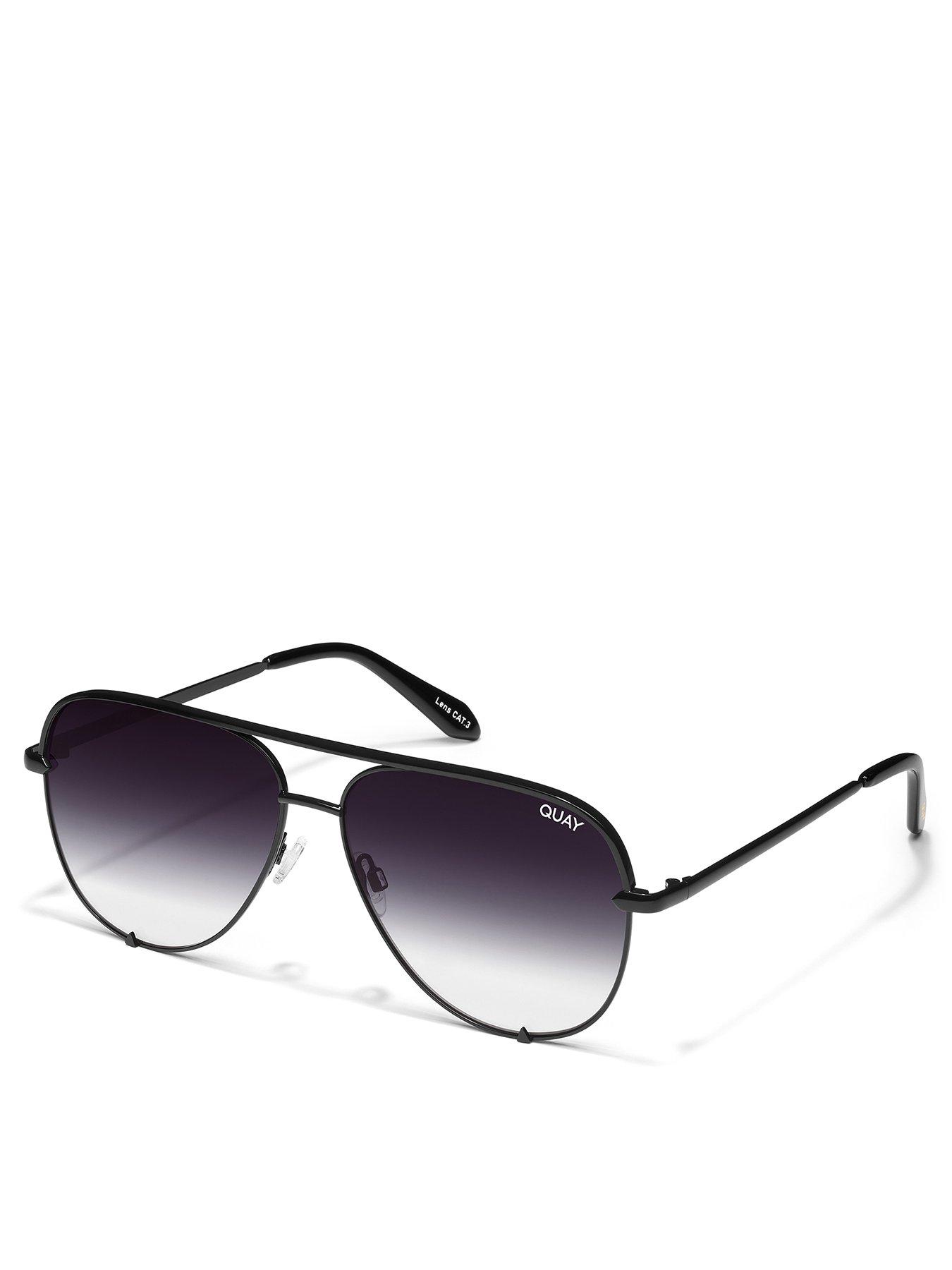 QUAY AUSTRALIA High Key Aviator Sunglasses - Black | Very