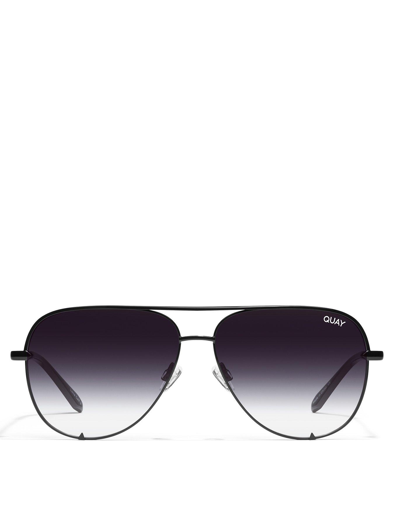 QUAY AUSTRALIA High Key Aviator Sunglasses - Black | Very
