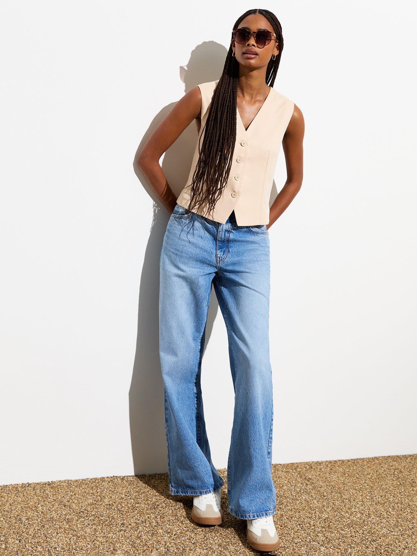 New Look Blue Mid-rise Slouchy Wide Leg Jeans | Very
