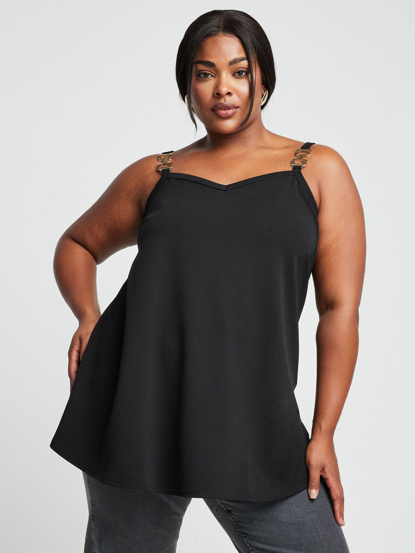 Yours Curve Double Metal Trim Cami Top | Very
