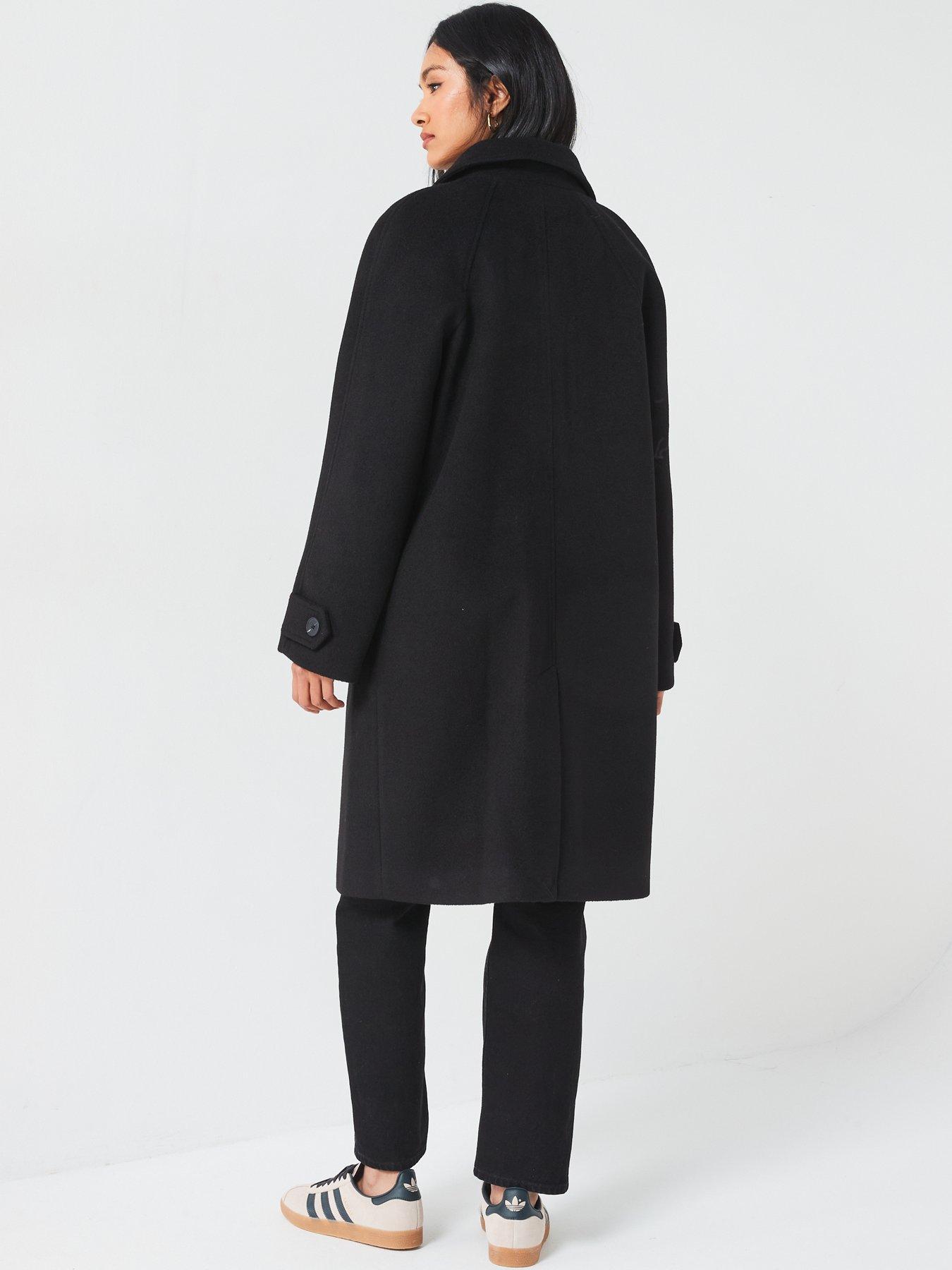 V by Very Faux Wool Trench Coat - Black | Very