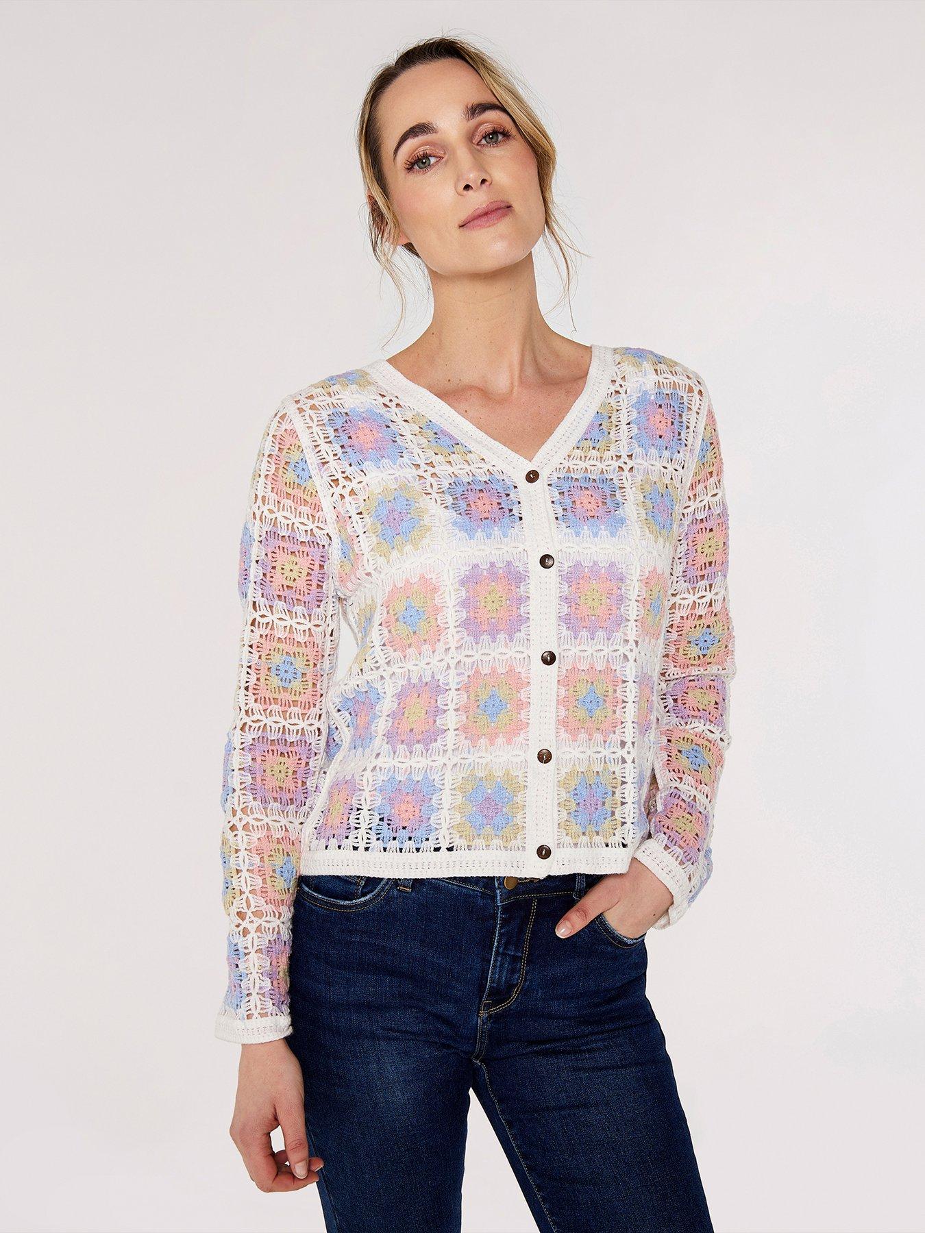 Apricot Granny Squares Crochet Cardigan | Very