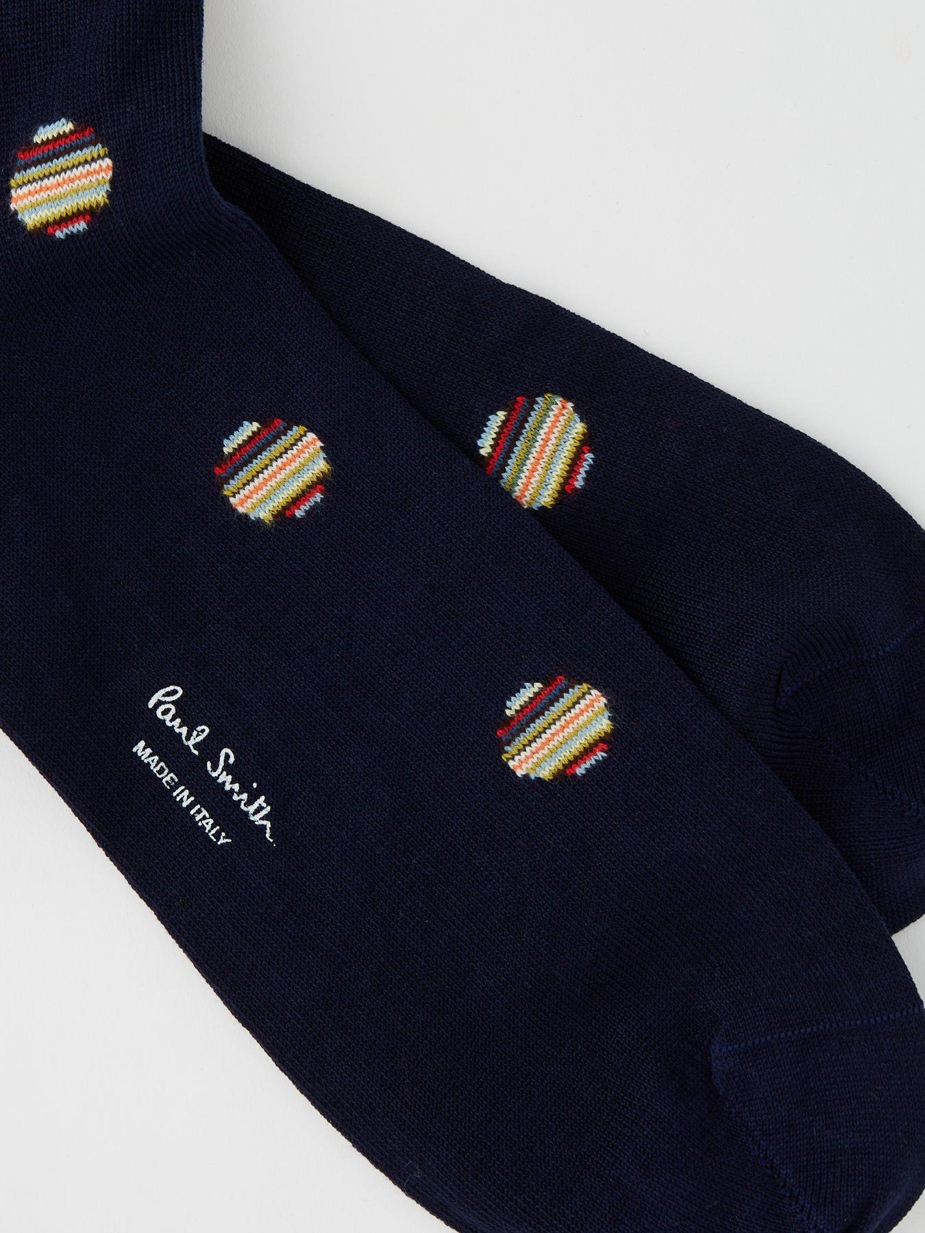 PS PAUL SMITH Signature Stripe Polka Dot Crew Socks - Navy | Very