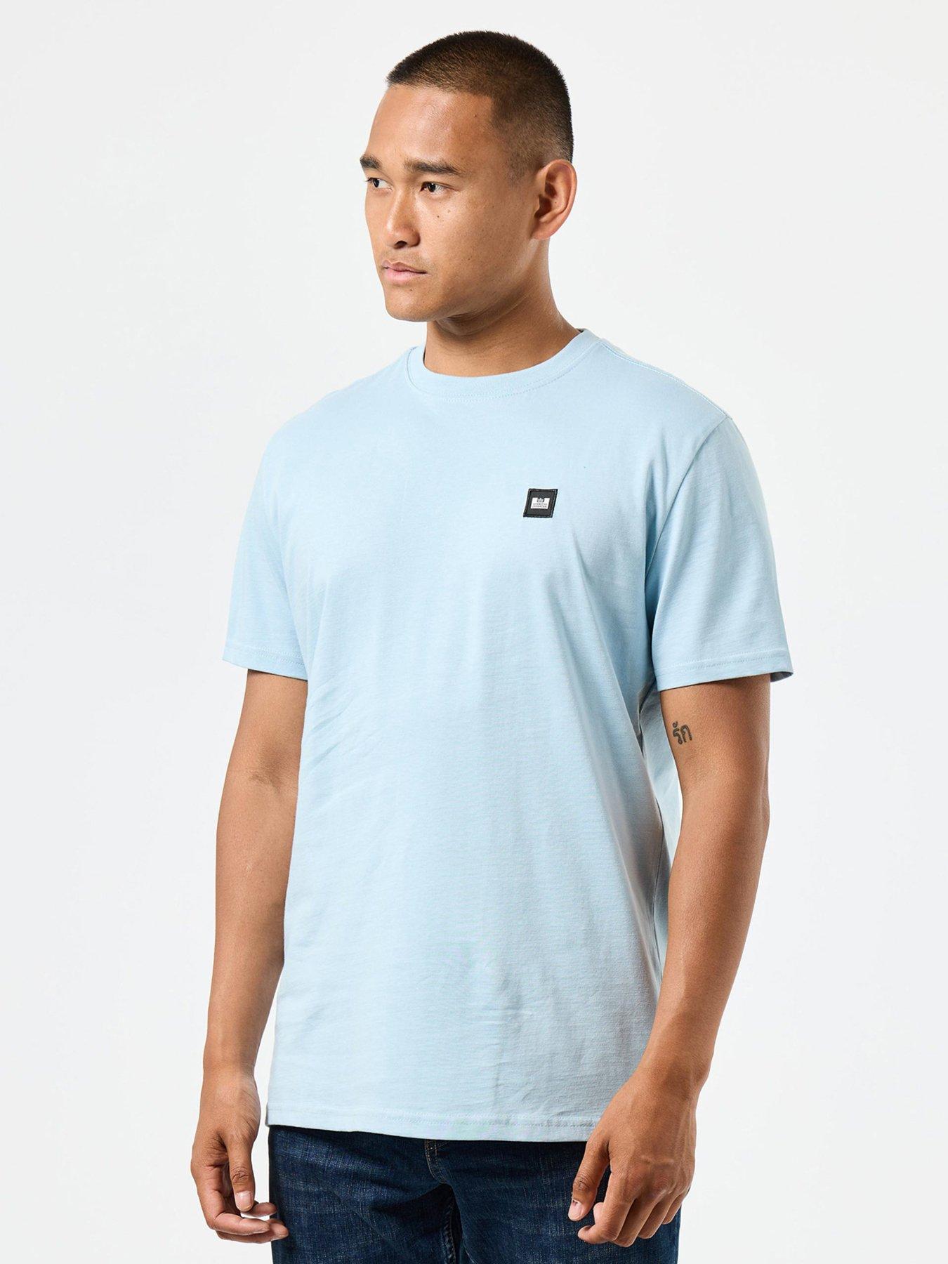 Weekend Offender Cannon Beach Plain Badge T-Shirt - Light Blue | Very