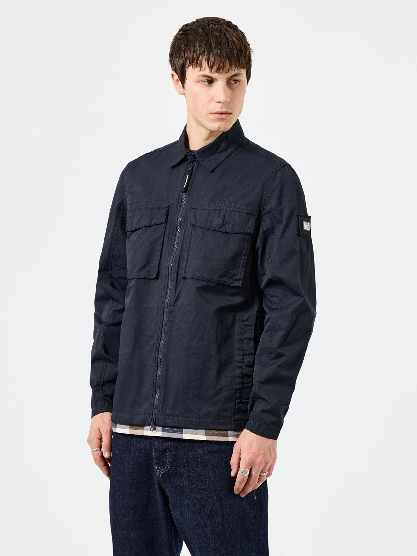 Weekend Offender Formella Pocket Zip Overshirt - Navy | Very